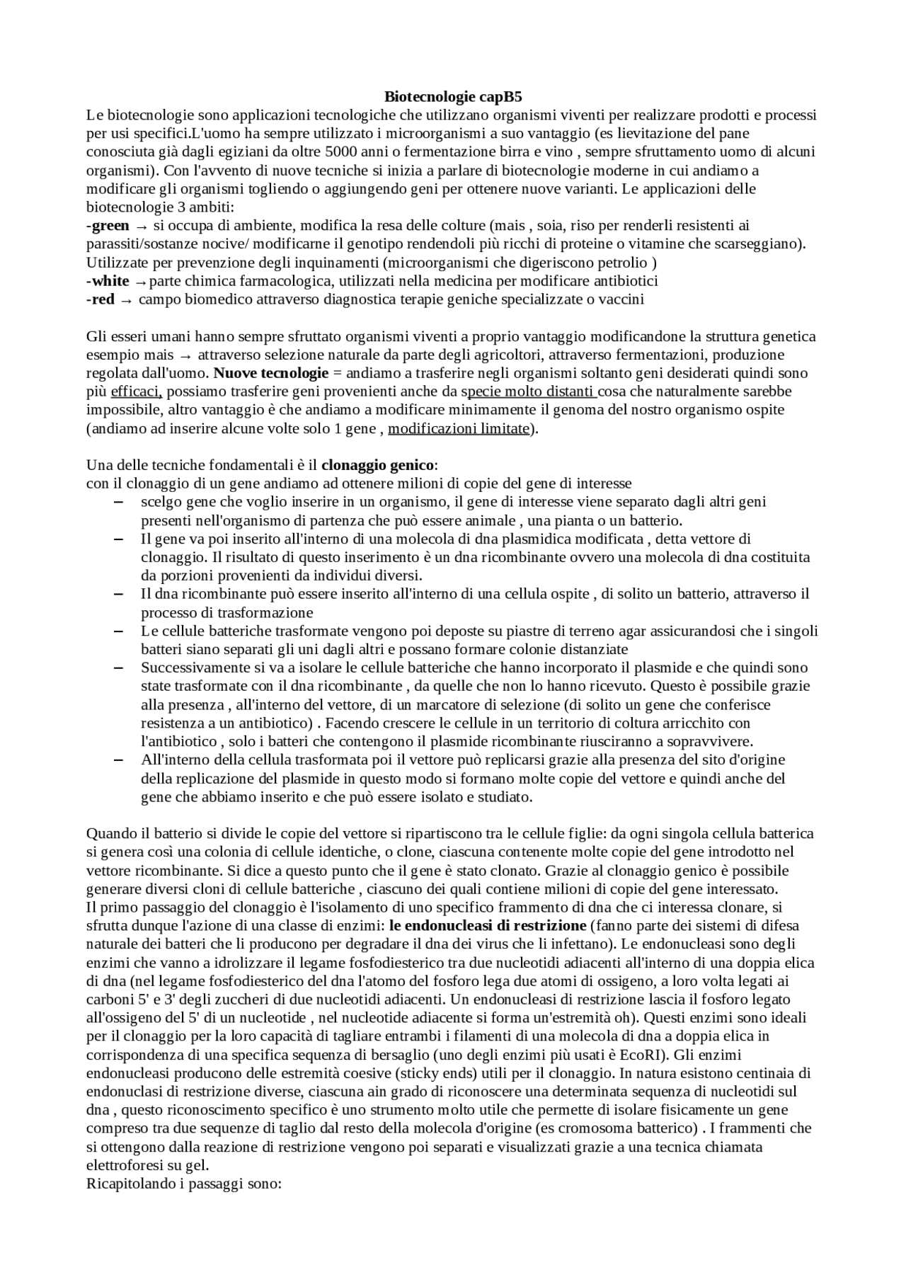 Le Biotecnologie Scienze Docsity