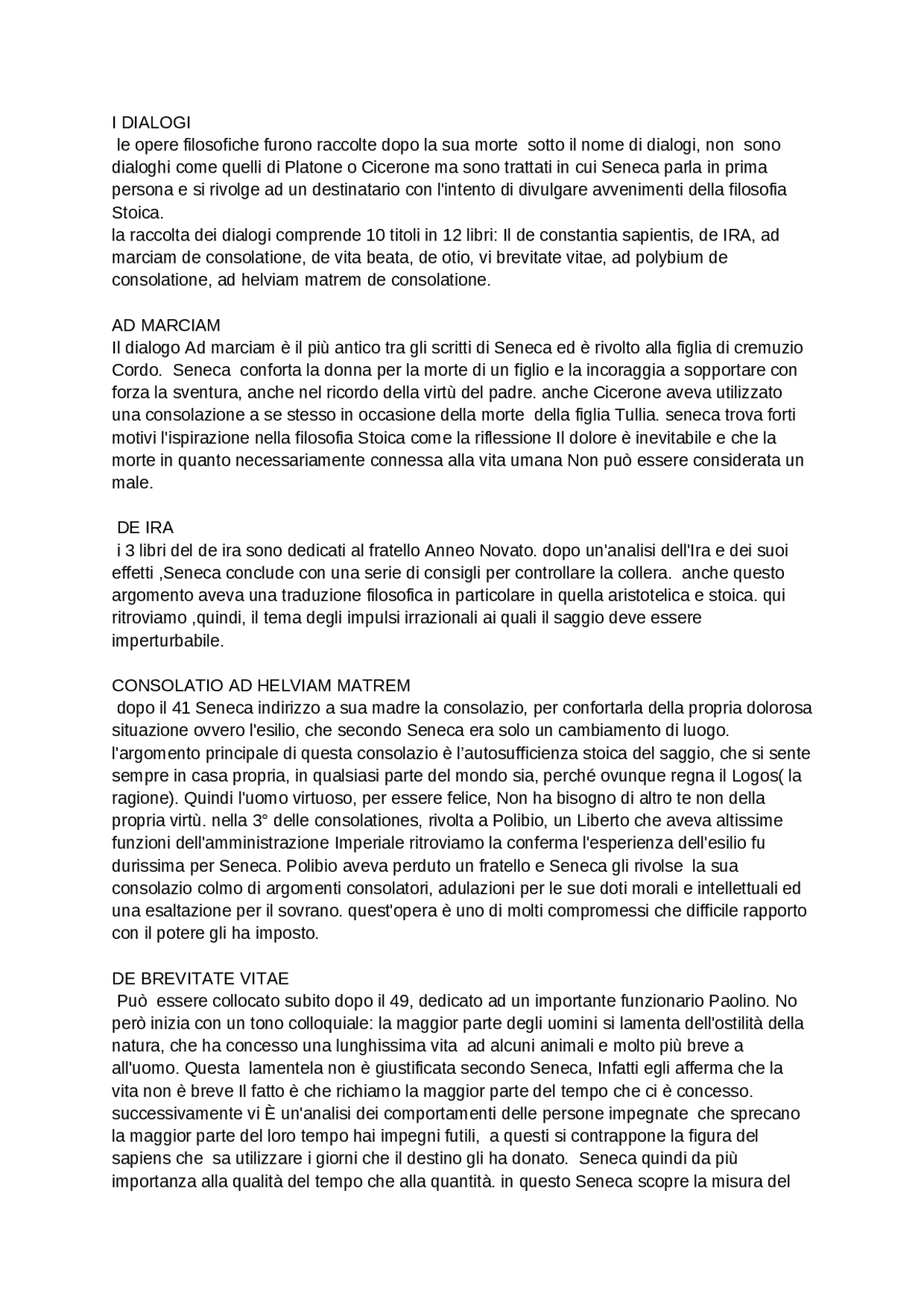 IL RIASSUNTO SU SENECA - Docsity