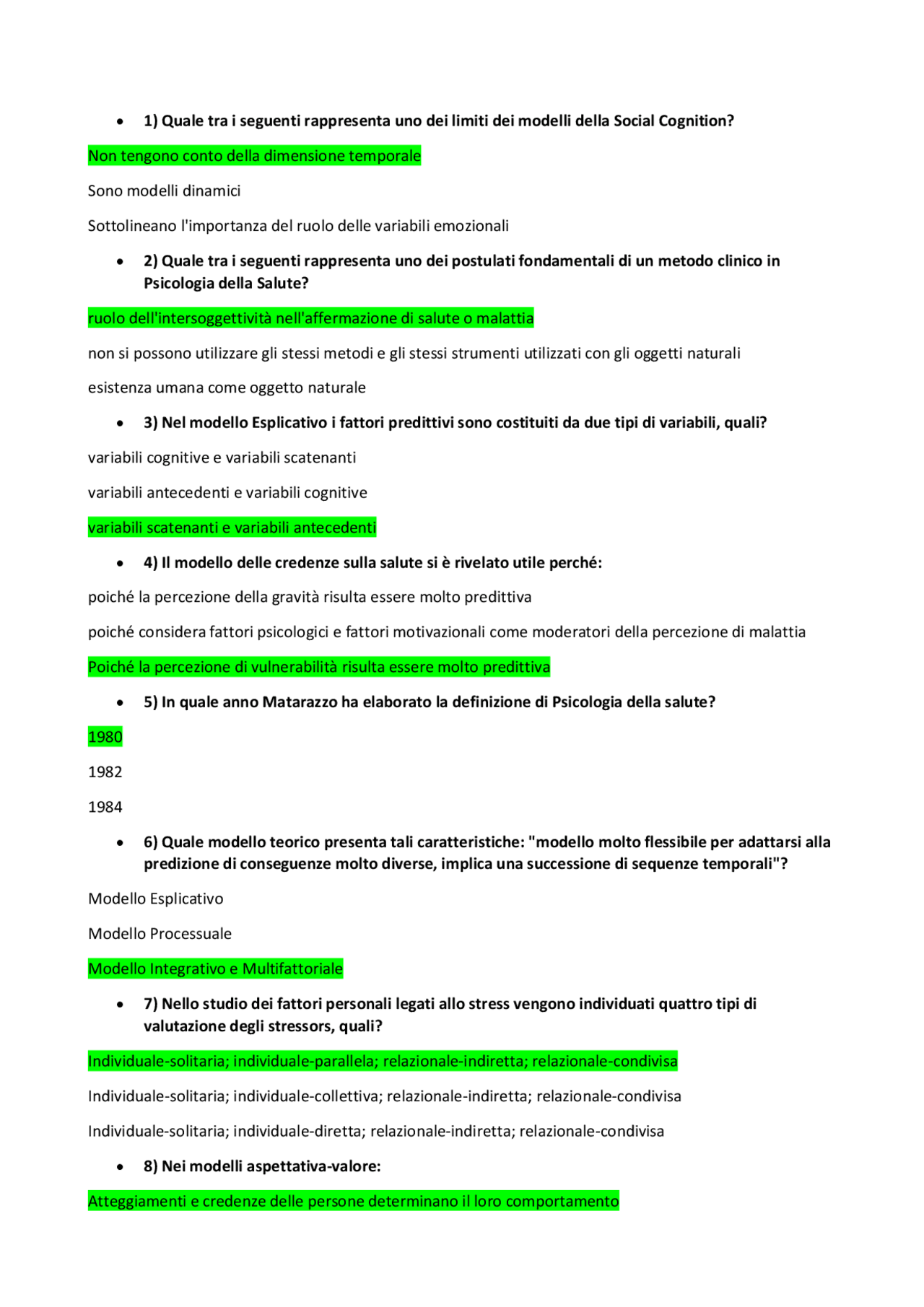 Test Autovalutazione Tutti I Moduli Docsity