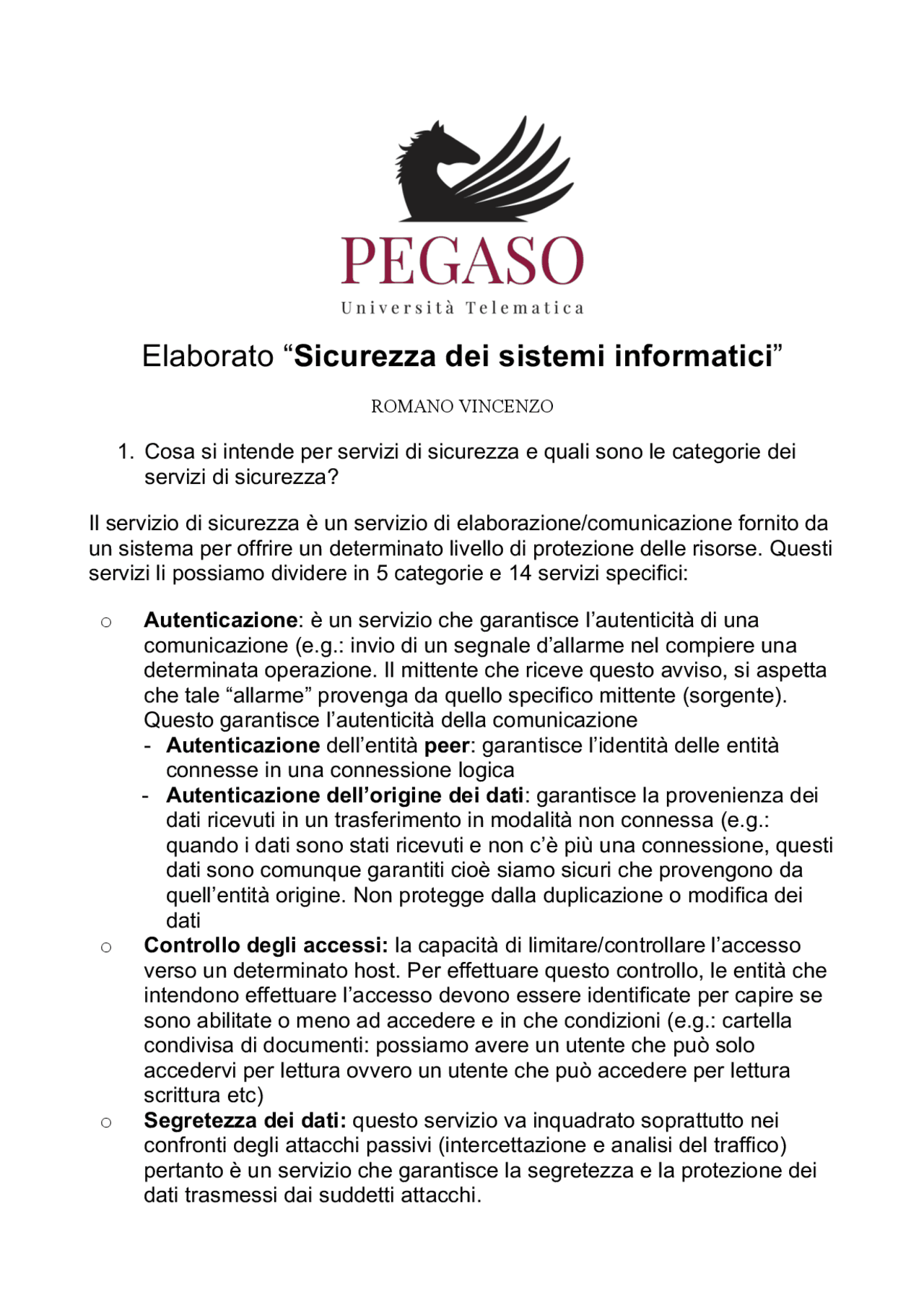 Elaborato Sicurezza Sistemi Informativi Docsity