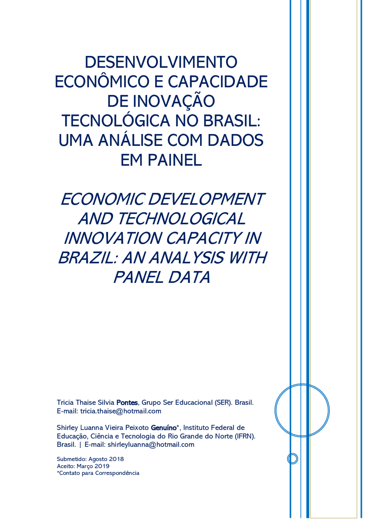 Desenvolvimento EconÔmico E Capacidade De InovaÇÃo TecnolÓgica Docsity