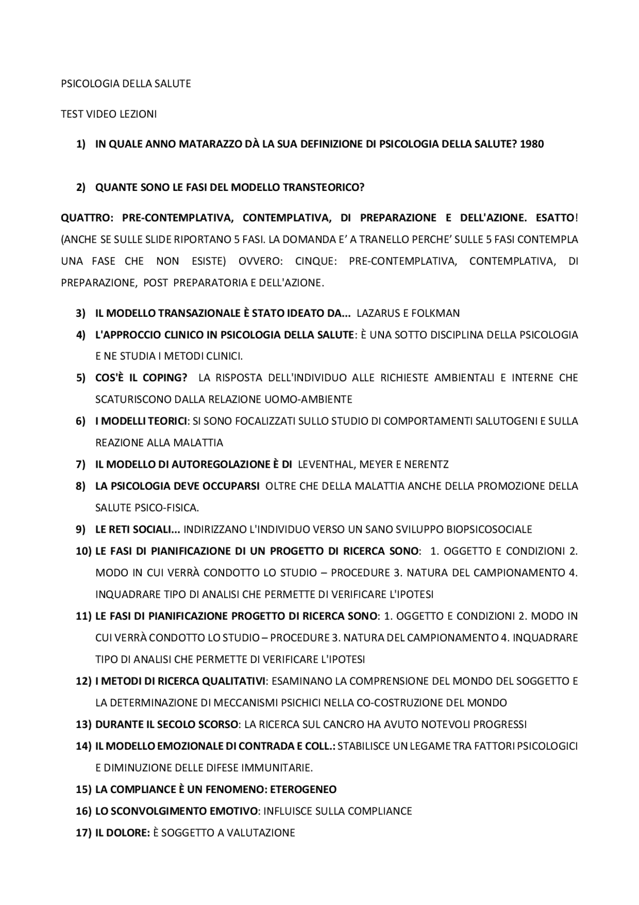 Test Svolti Di Tutti I Moduli Docsity
