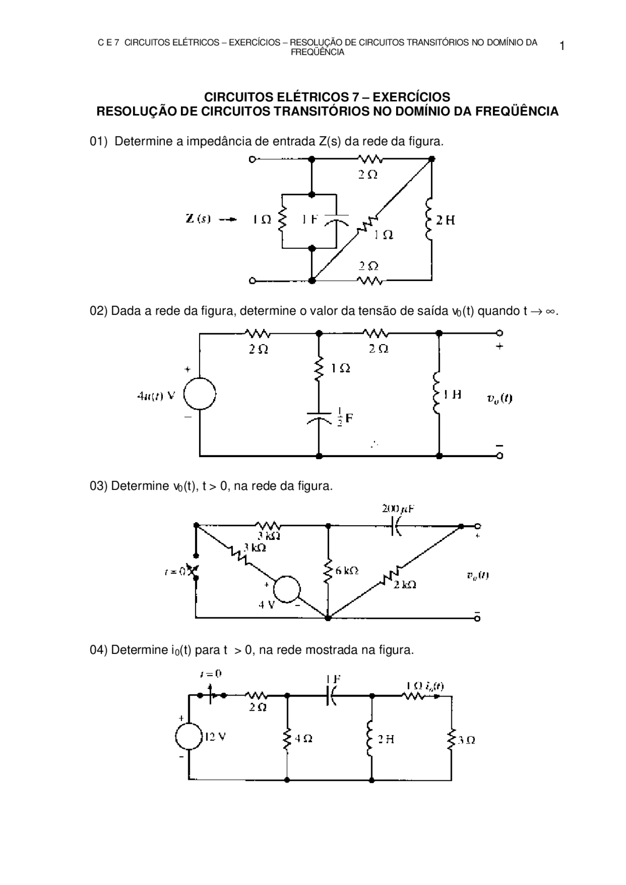 Circuitos Eletricos I Exercícios Circuitos Elétricos Docsity