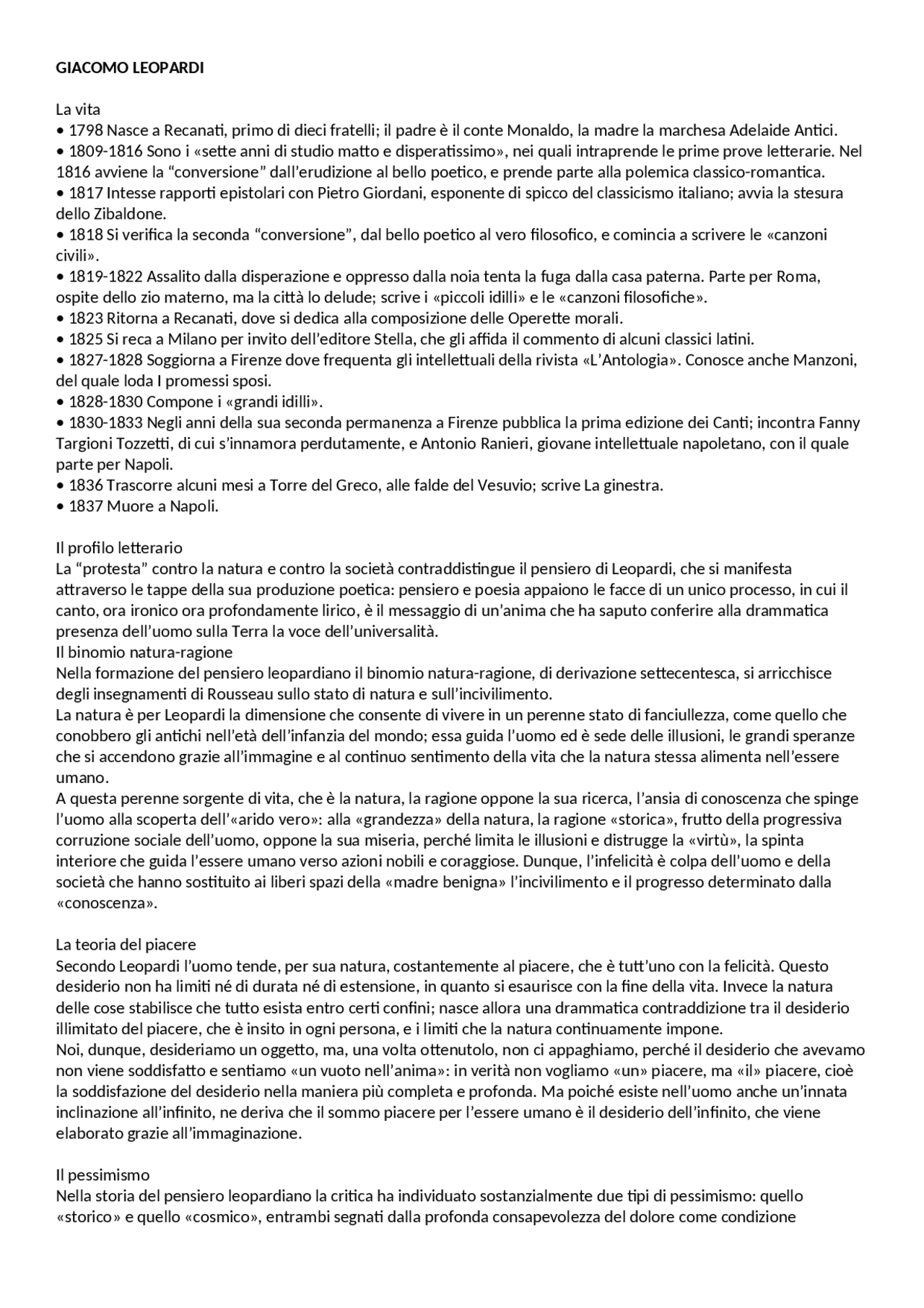 Letteratura italiana: Leopardi, Verga, D’Annunzio, Pirandello, Svevo, Ungaretti e Montale ...