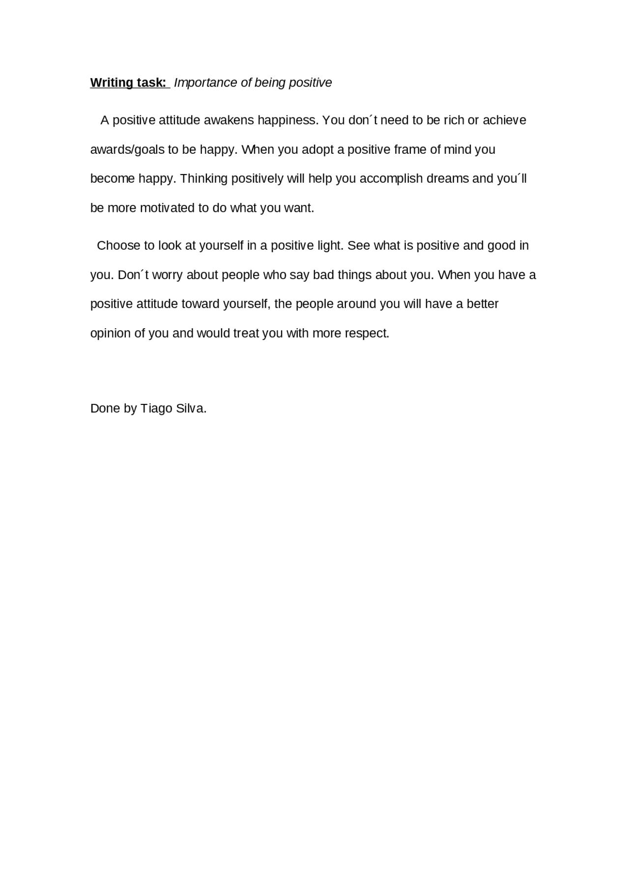 Writing task about famous people - Docsity