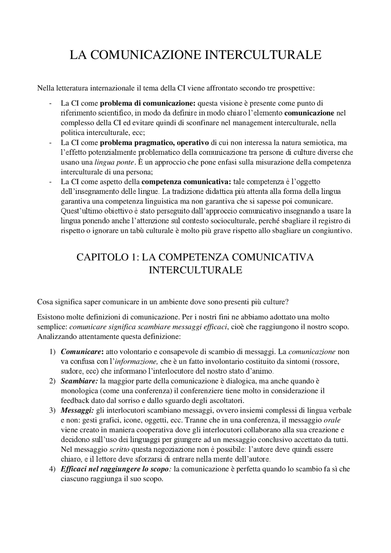 Riassunto La Comunicazione Culturale Di Balboni E Caon Docsity