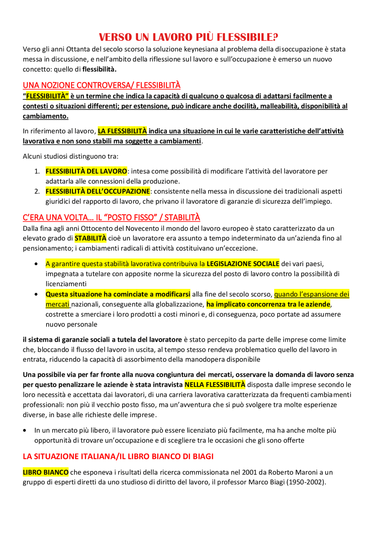 Globalizzazione E Lavoro Scienze Umane Docsity