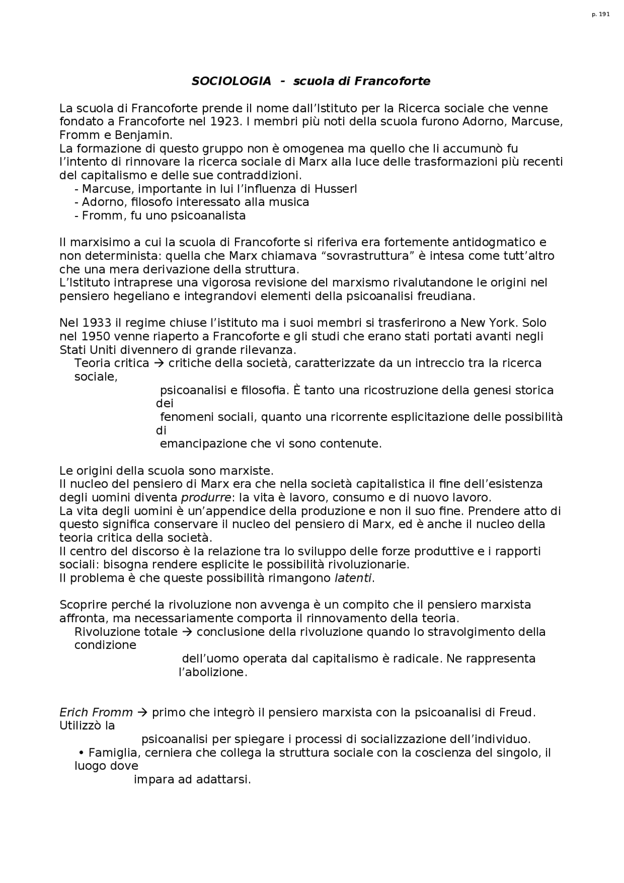 Riassunto Scuola Di Francoforte Il Mondo In Questione Appunti Di