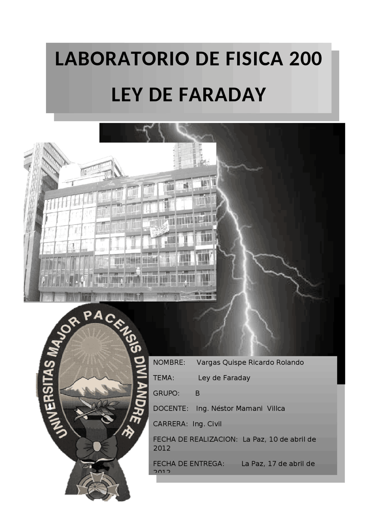 Ley De Faraday Informe Informe De Laboratorio Monografías Ensayos De
