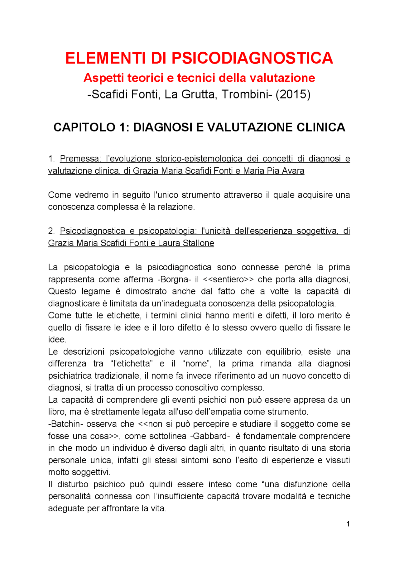 Elementi Di Psicodiagnostica Docsity