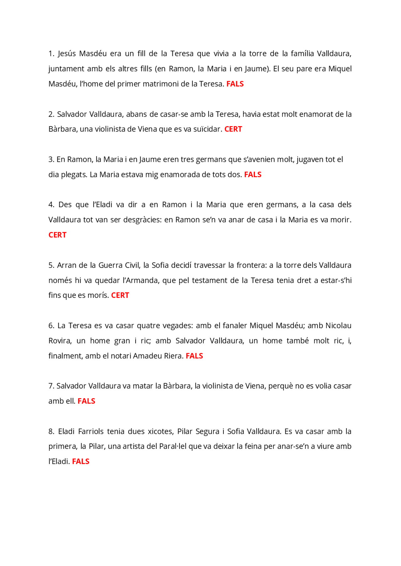 75 Preguntes Mirall Trencat Docsity