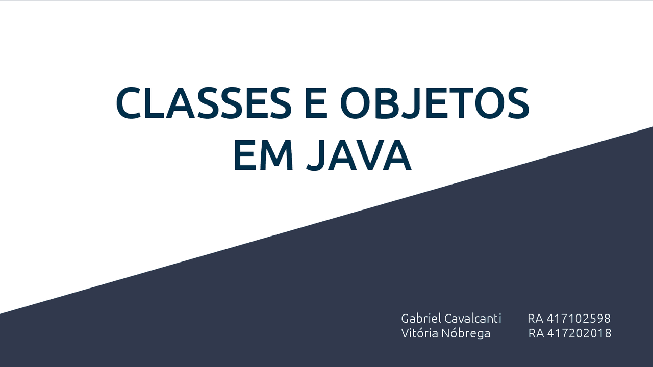 Trabalho de Classes e Objetos - Docsity