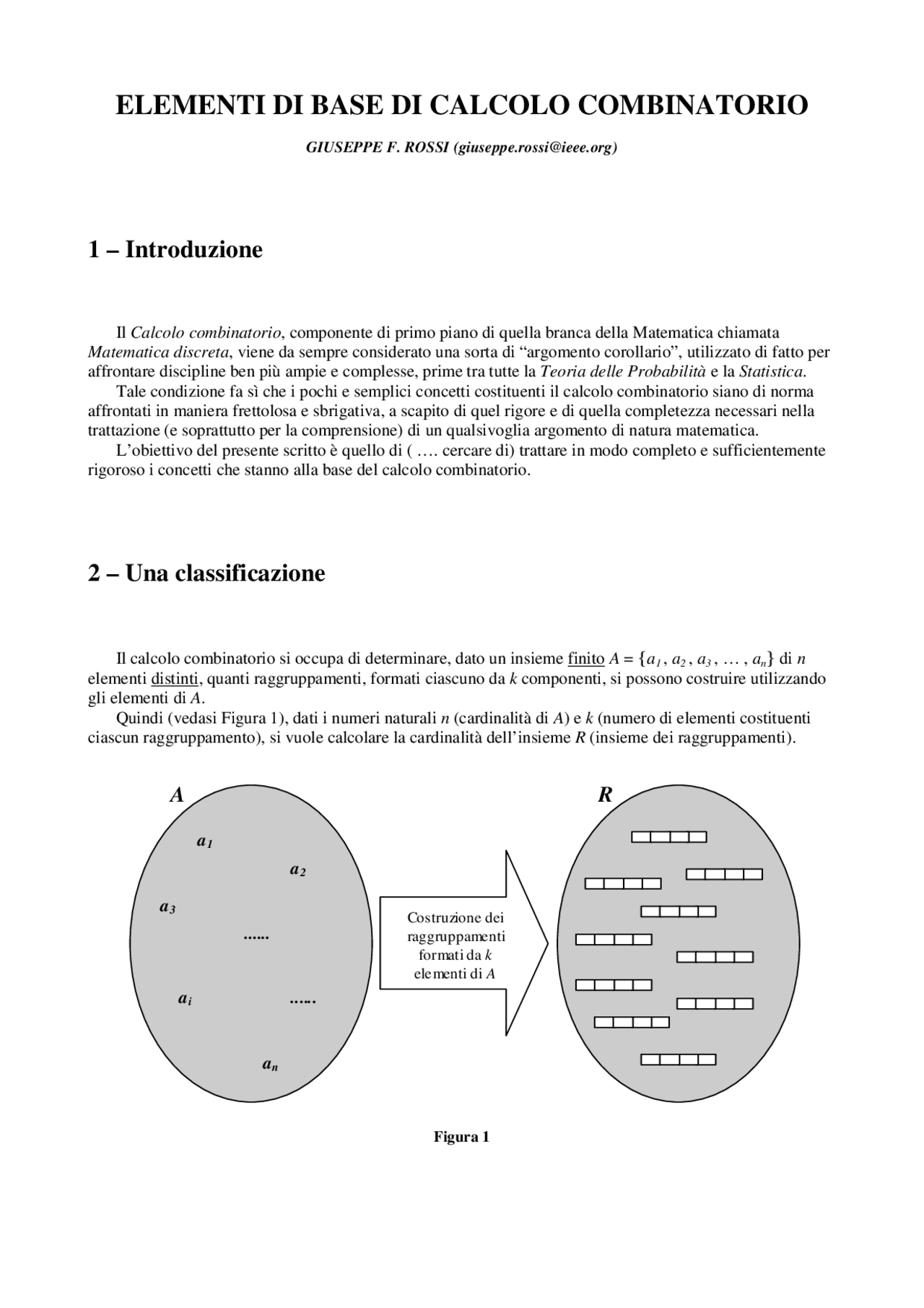 Elementi di Calcolo Combinatorio - Docsity