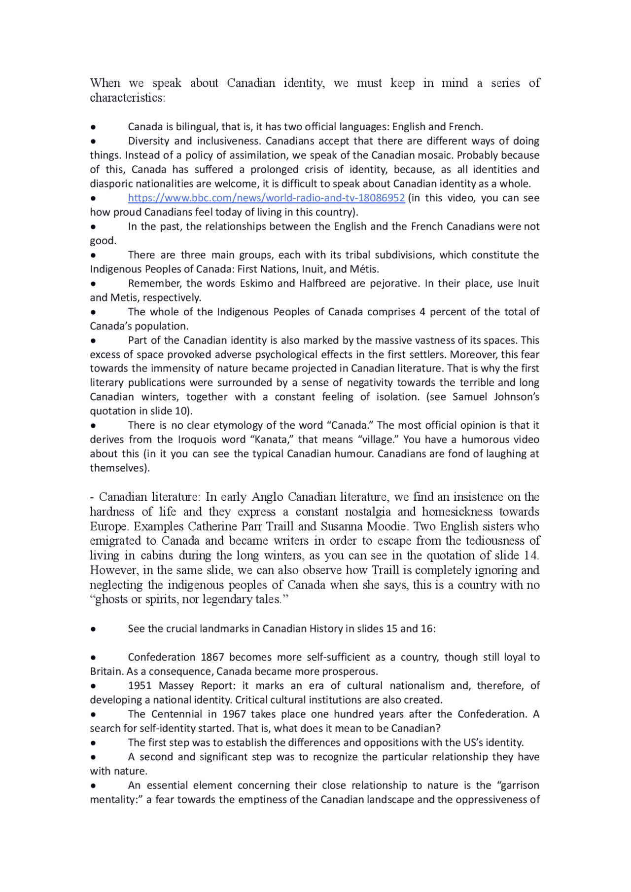 Unit 3 Key Points: Canadian Identities - Docsity