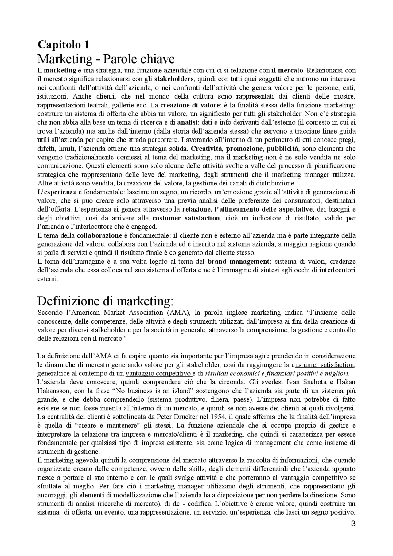 Marketing Cap 1 Tzannis Docsity