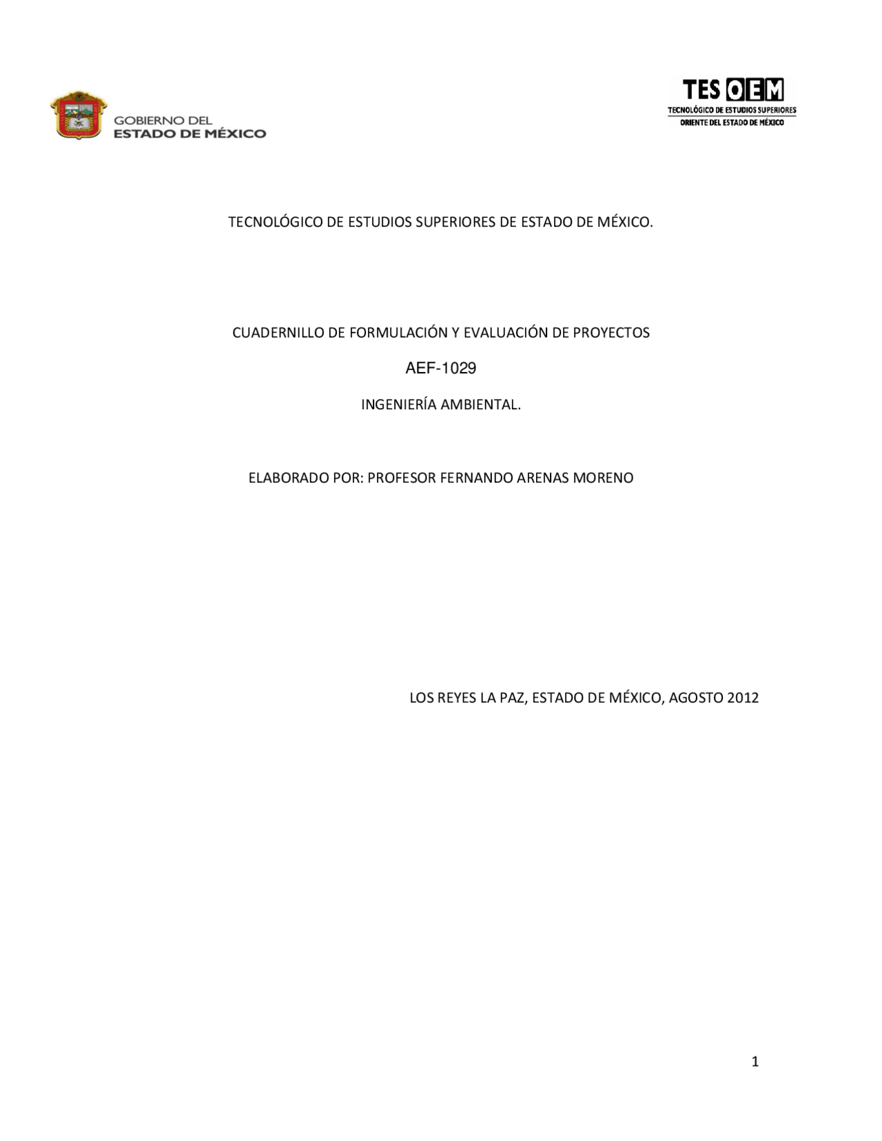 Formulacion Y Evaluacion De Proyectos Apuntes Docsity