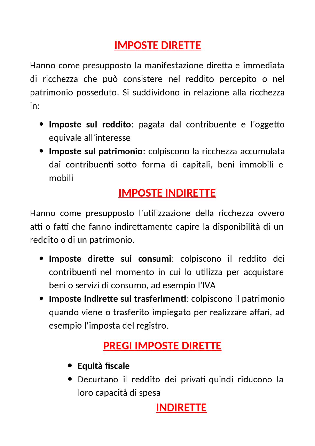 I Vari Tipi Di Imposte Docsity