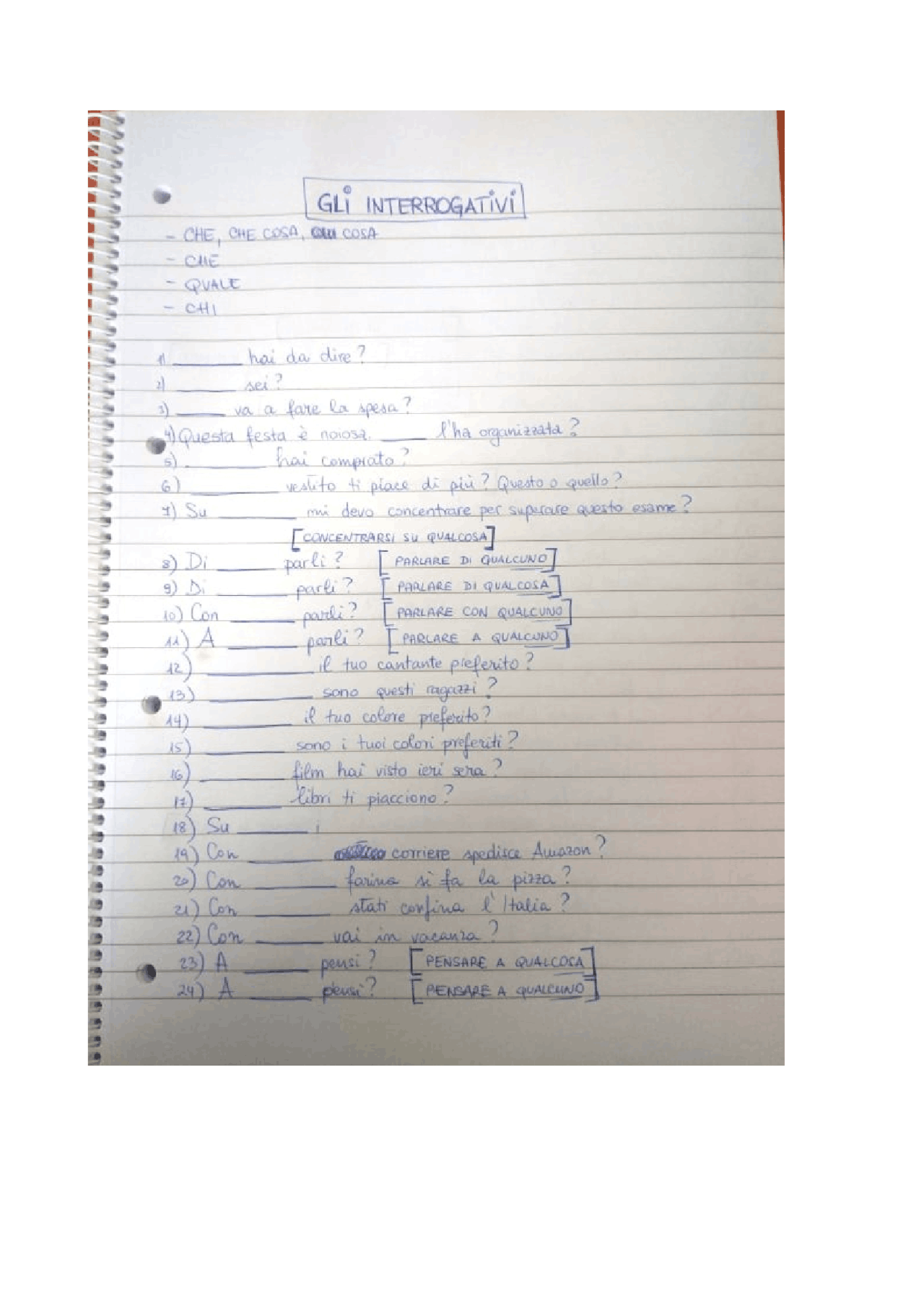 Gli interrogativi in italiano L2 - Docsity