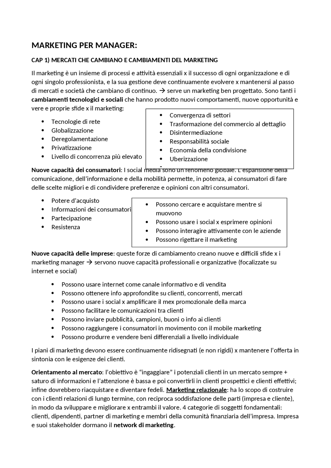 Riassunto Marketing Per Manager Docsity