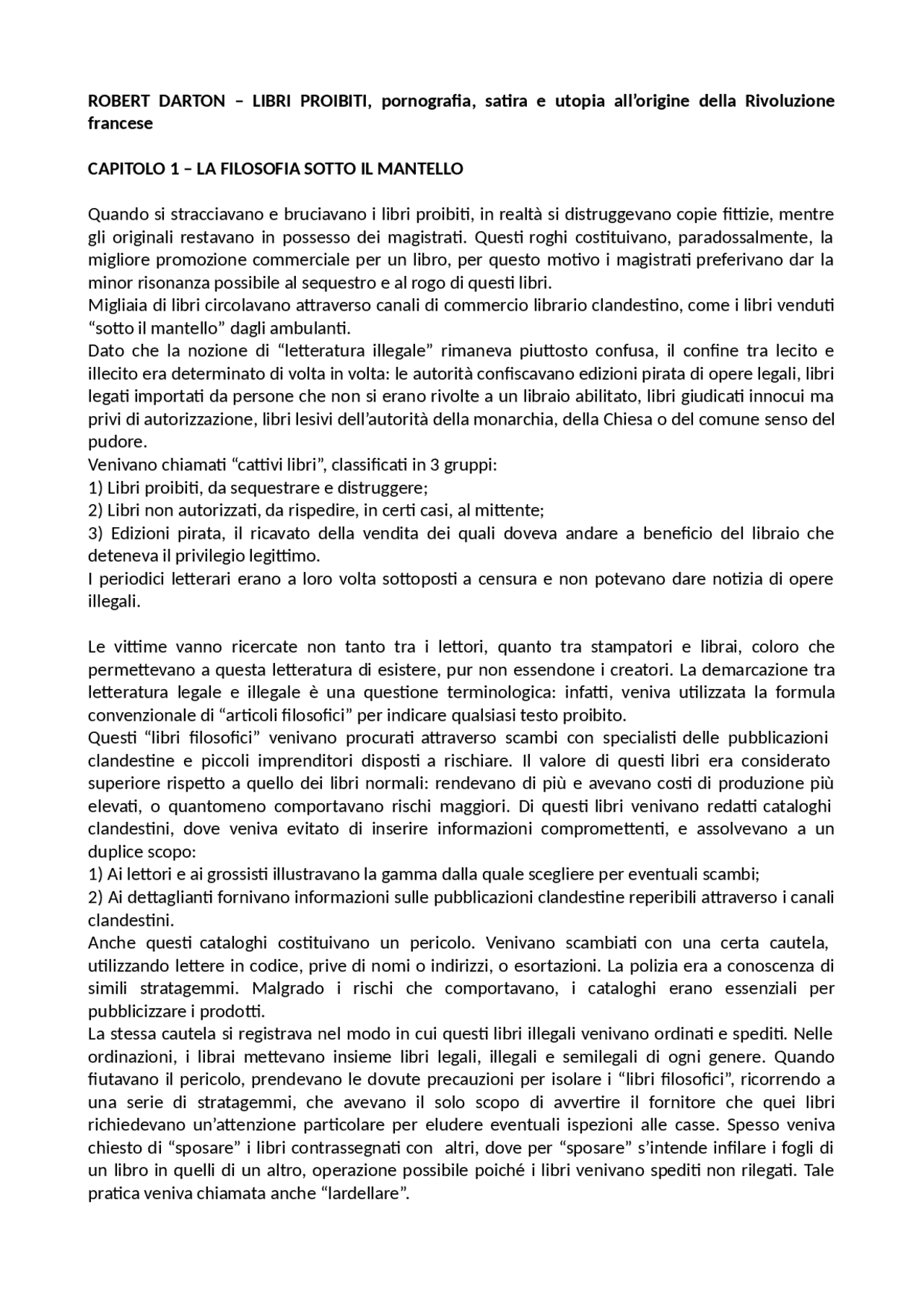 Libri Proibiti Robert Darton Docsity