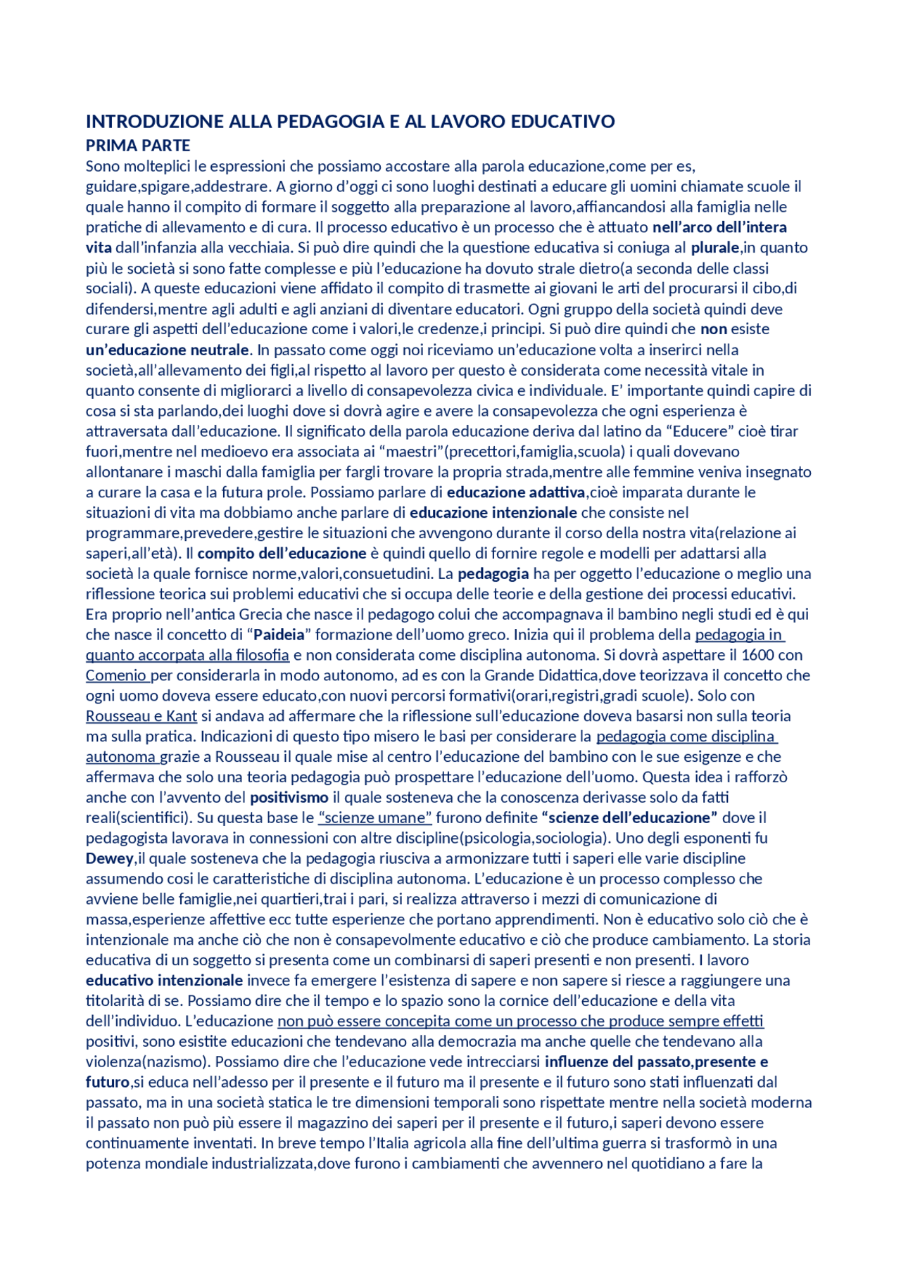 Pedagogia Sociale Tor Vergata Docsity
