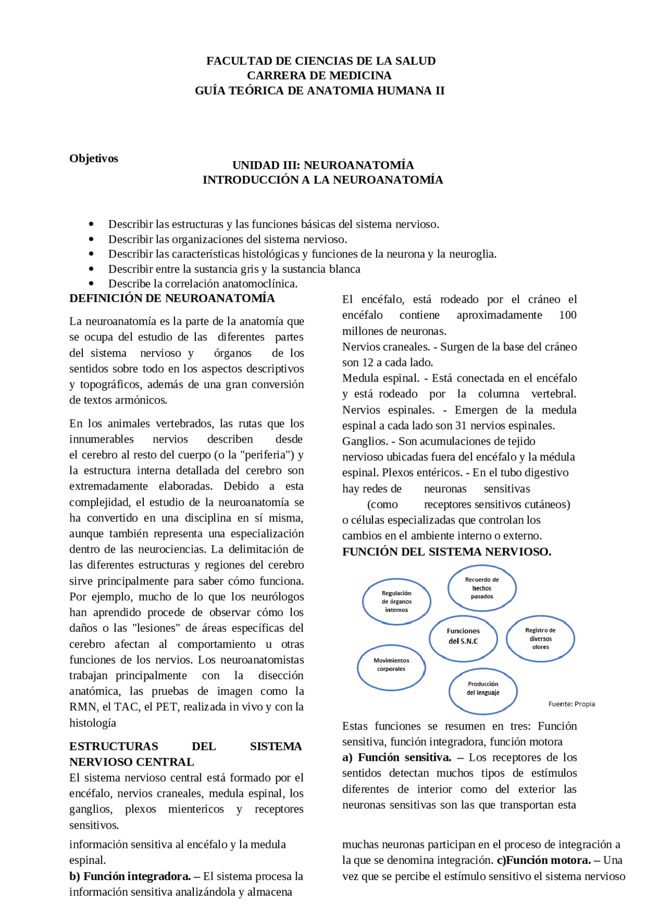 Neuroanatomia Introduccion Docsity