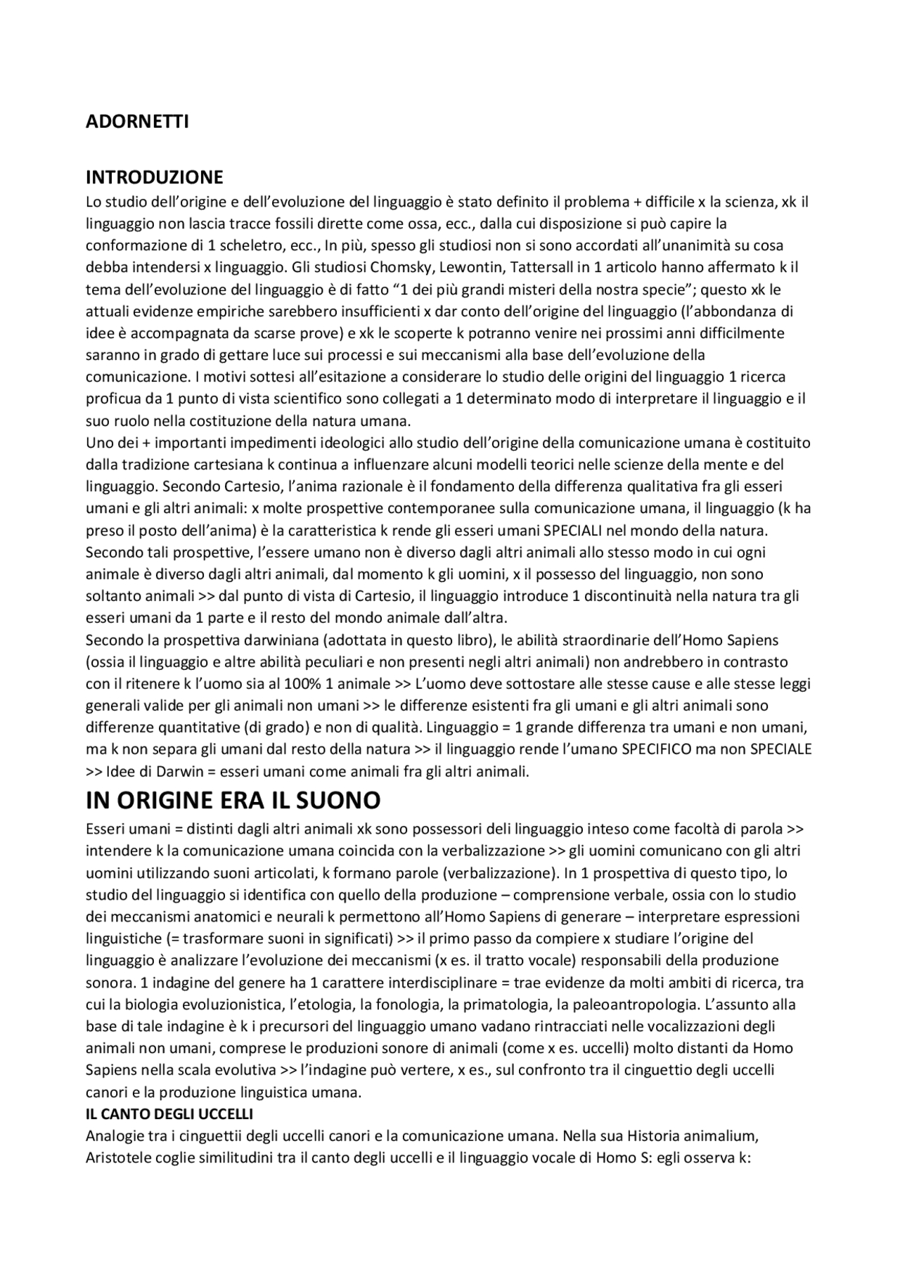 Manuale Adornetti Per Esame Di Glottologia Docsity