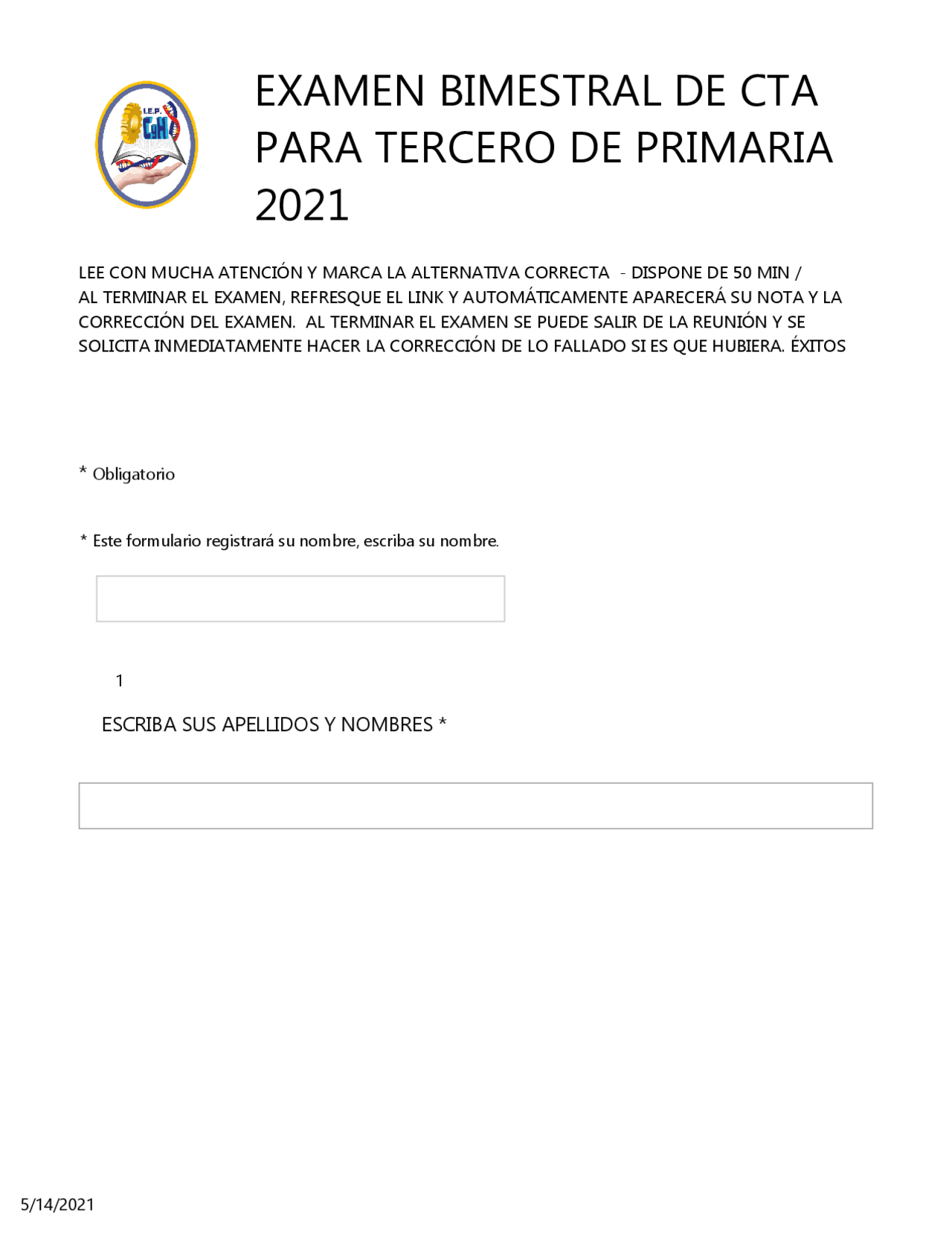 Examen Bimestral De Cta Docsity
