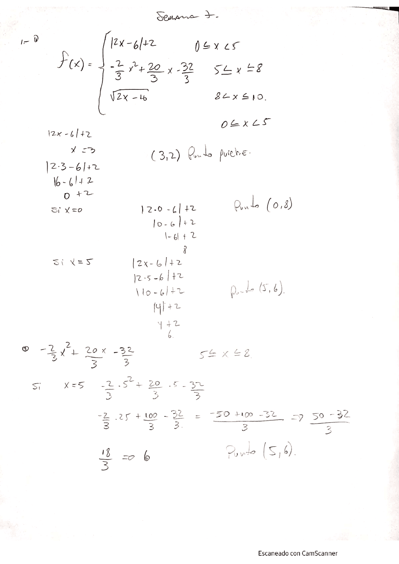 Semana 7 matemática control | Exámenes de Matemáticas | Docsity