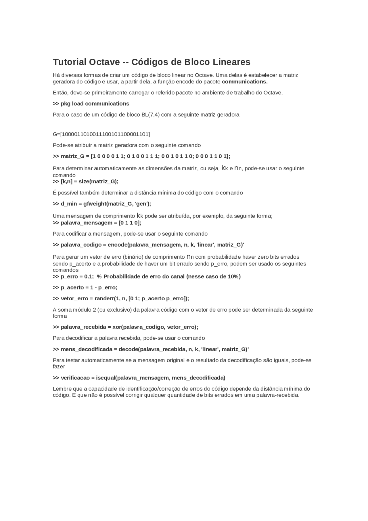 Tutorial Octave Descrição Passo A Passo Docsity
