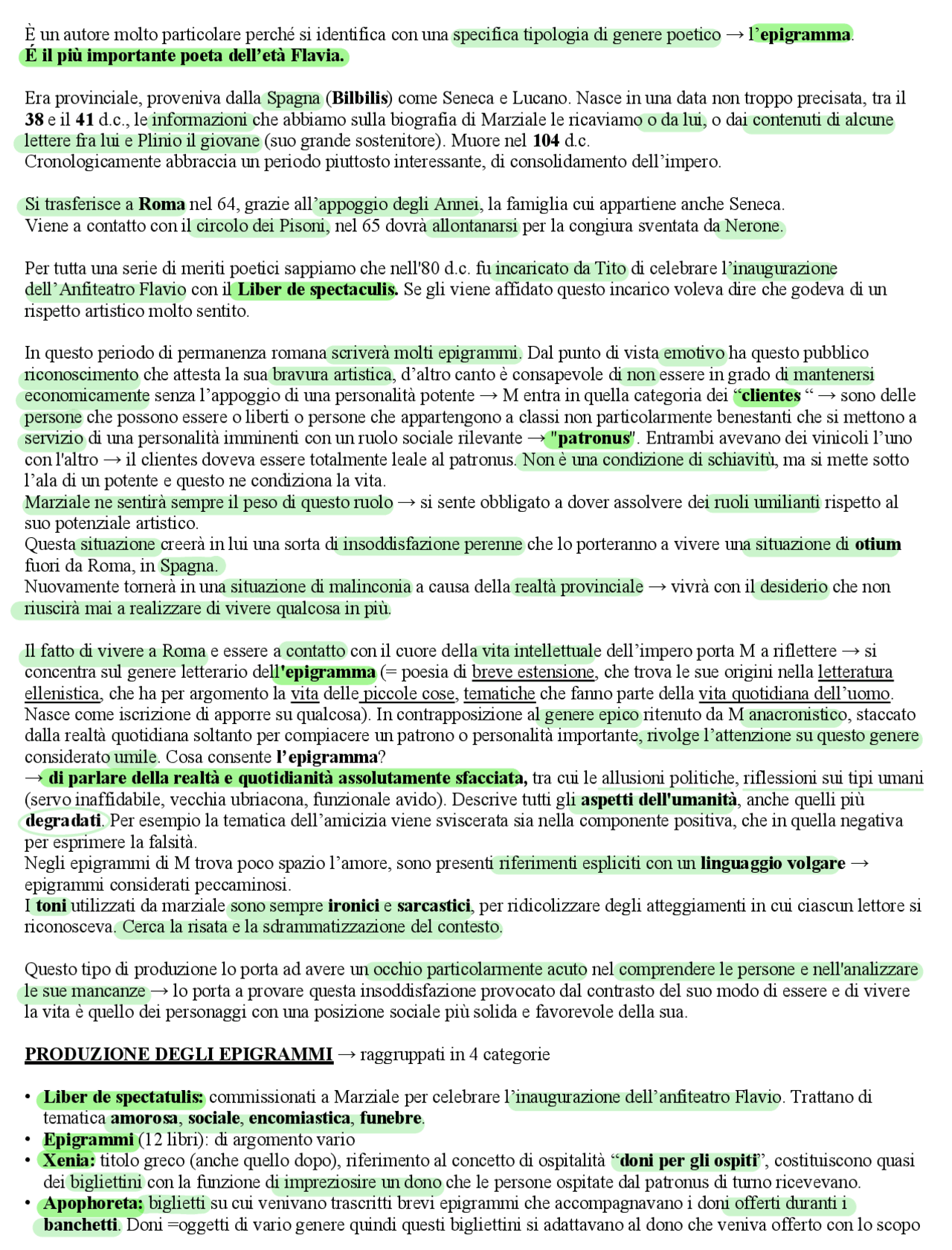 Marziale Vita E Opere Docsity