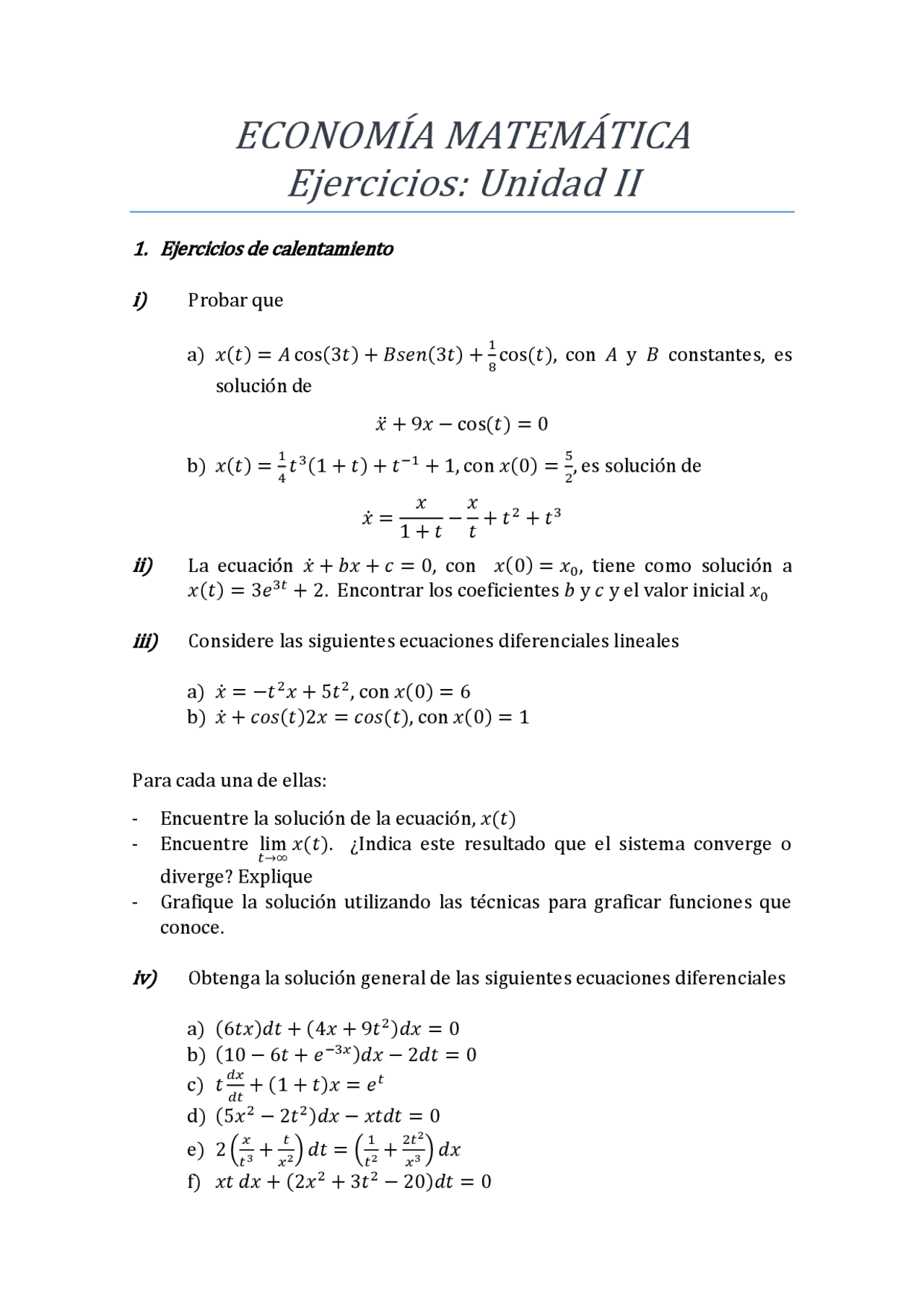 Metodos Dinamicos Ii Ejercicios De Métodos Numéricos Docsity