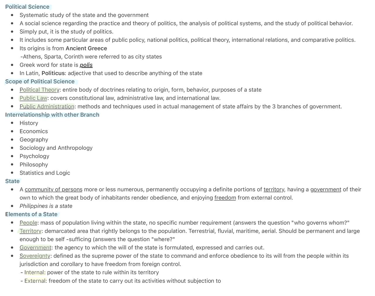 Introduction To Political Science Docsity