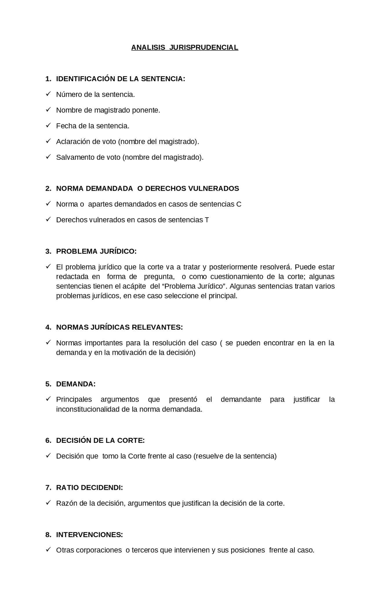 Analisis De Sentencia Apuntes De Derecho Docsity