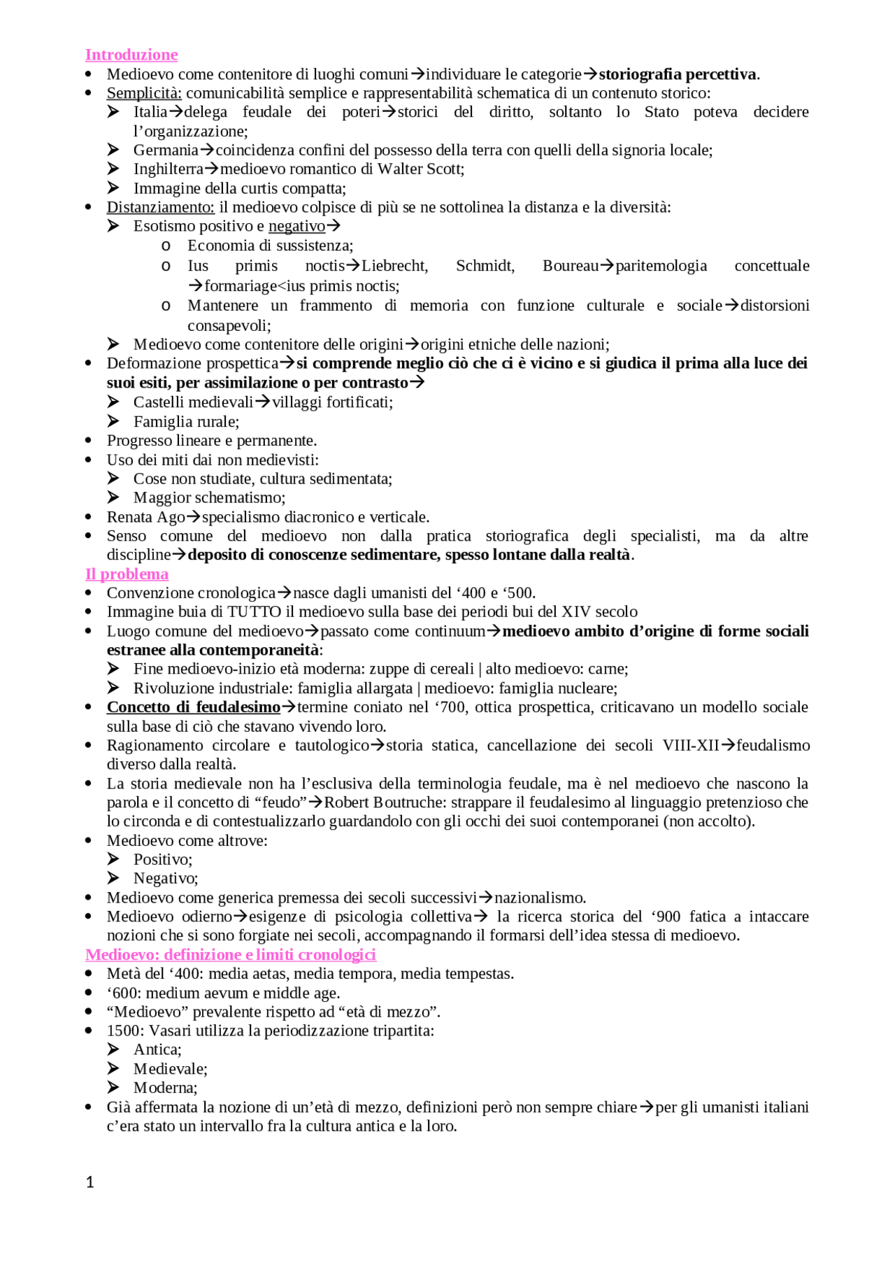 Riassunti Lidea Di Medioevo Docsity