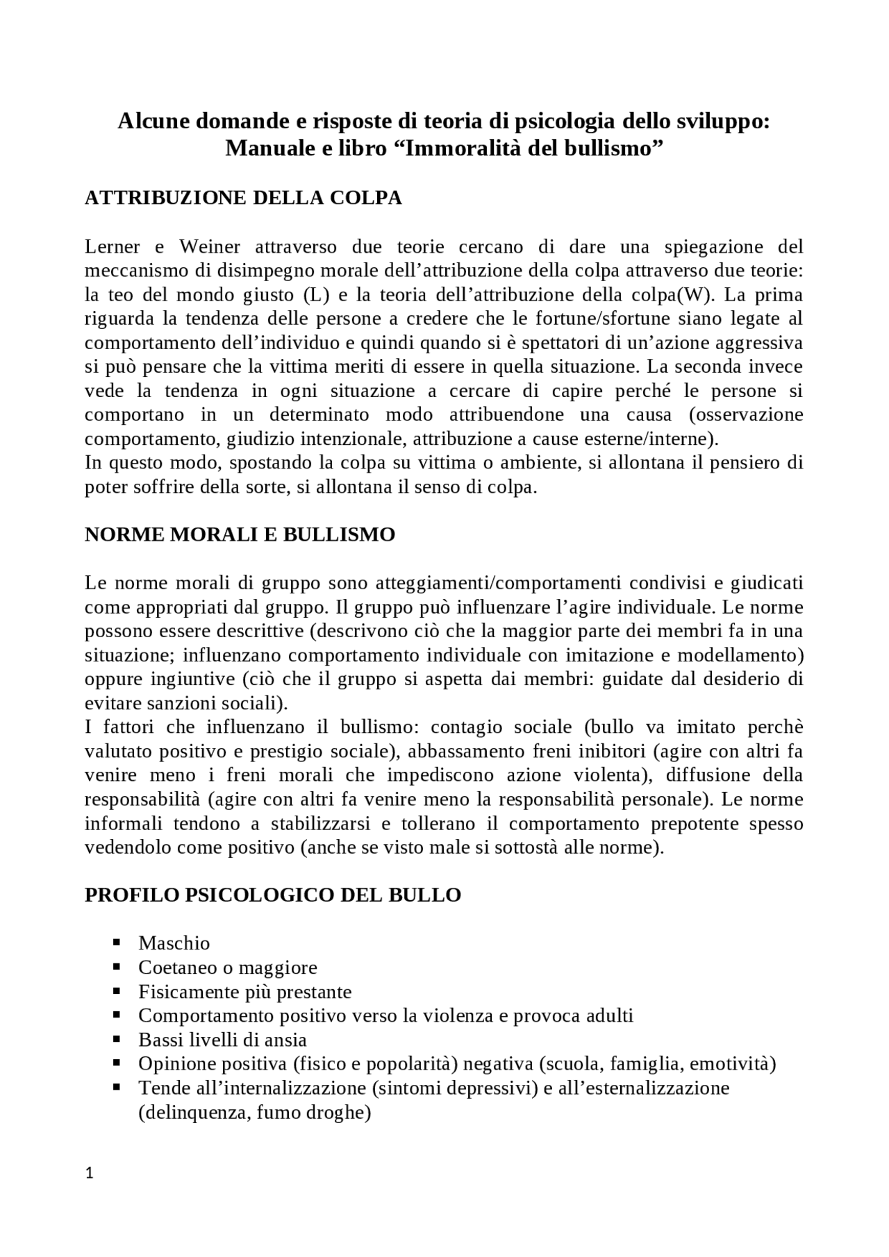 Alcune Domande E Risposte Psicologia Dello Sviluppo Docsity