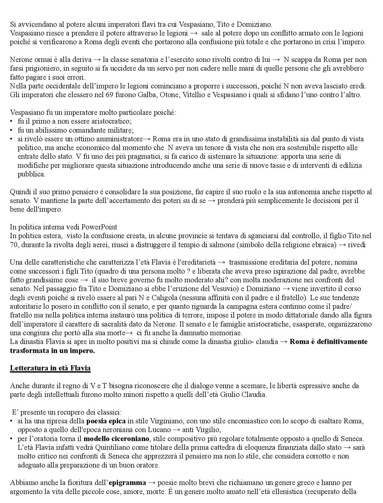 Eta Dei Flavi Periodo Storico Docsity