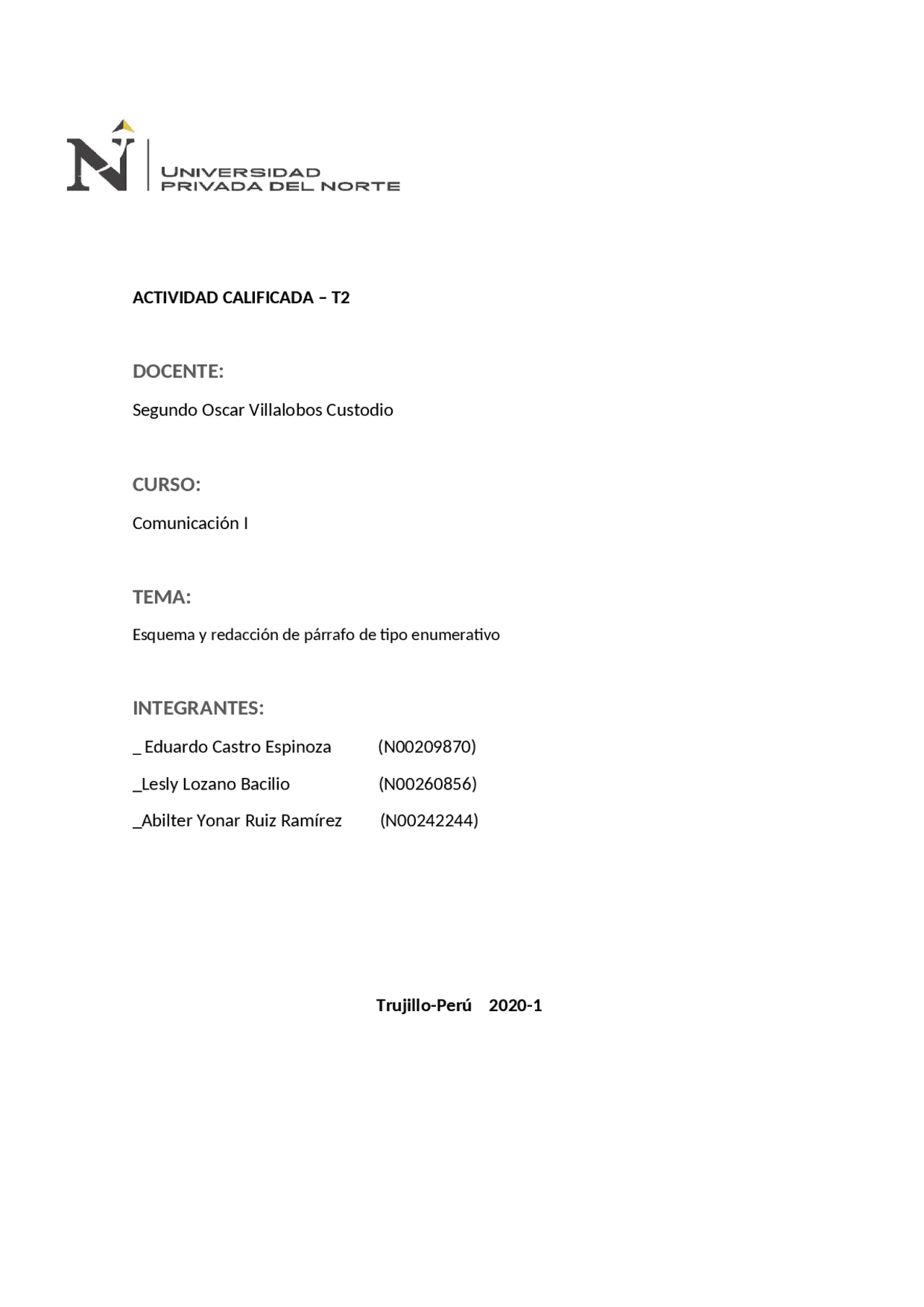 Comu T2 Upn Vean Que Tal Les Parece Docsity