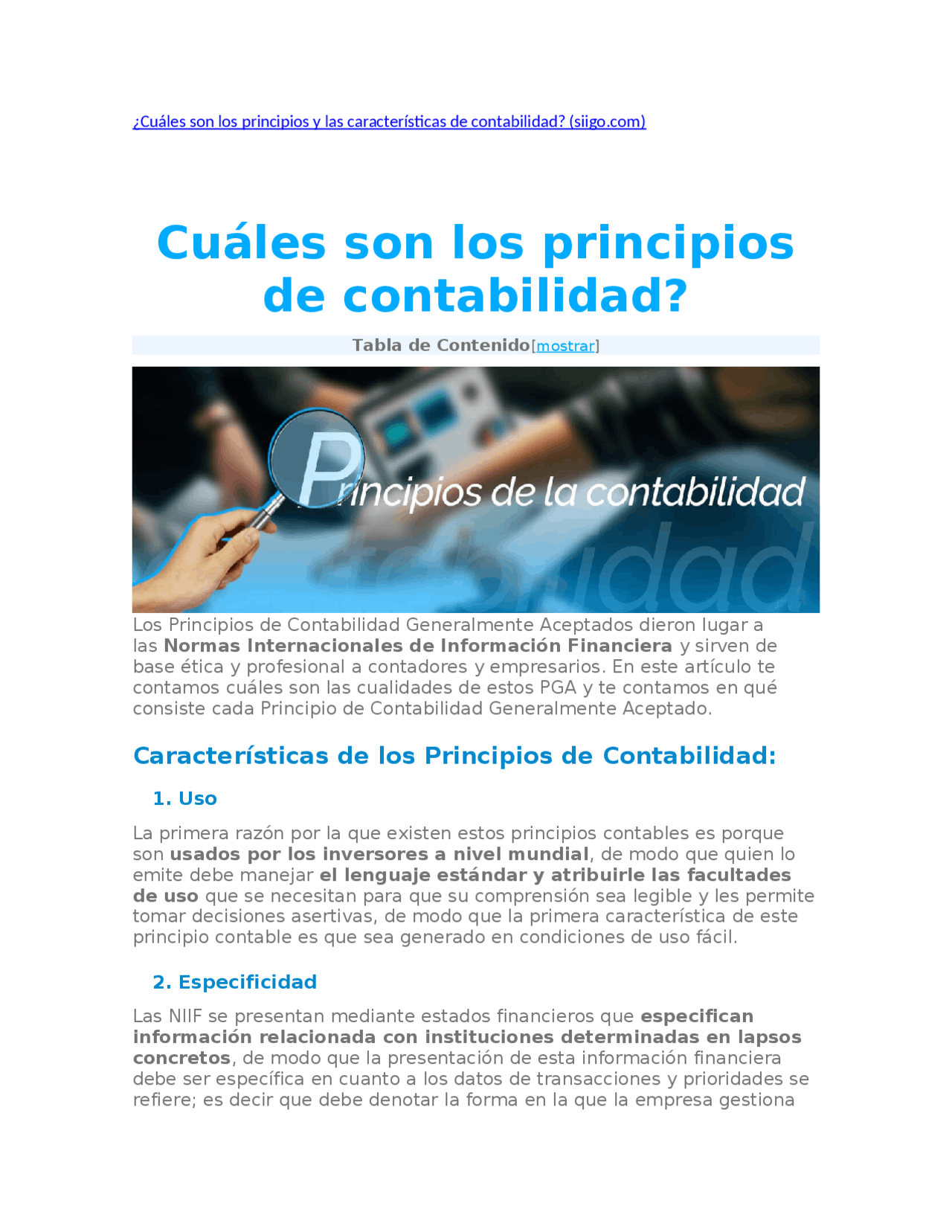 Principios de la contabilidad - Docsity