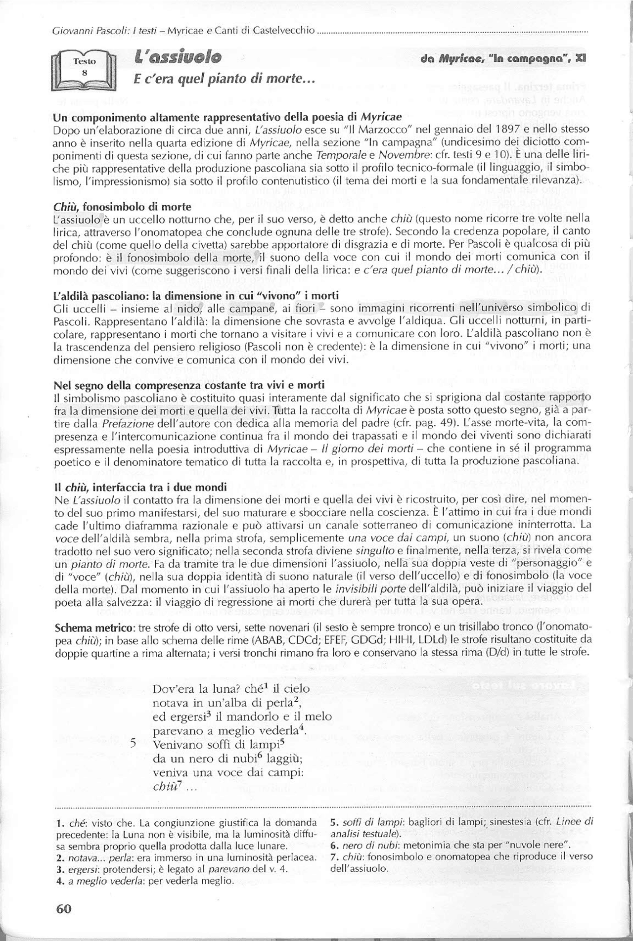 Analisi testo assiuolo - Docsity