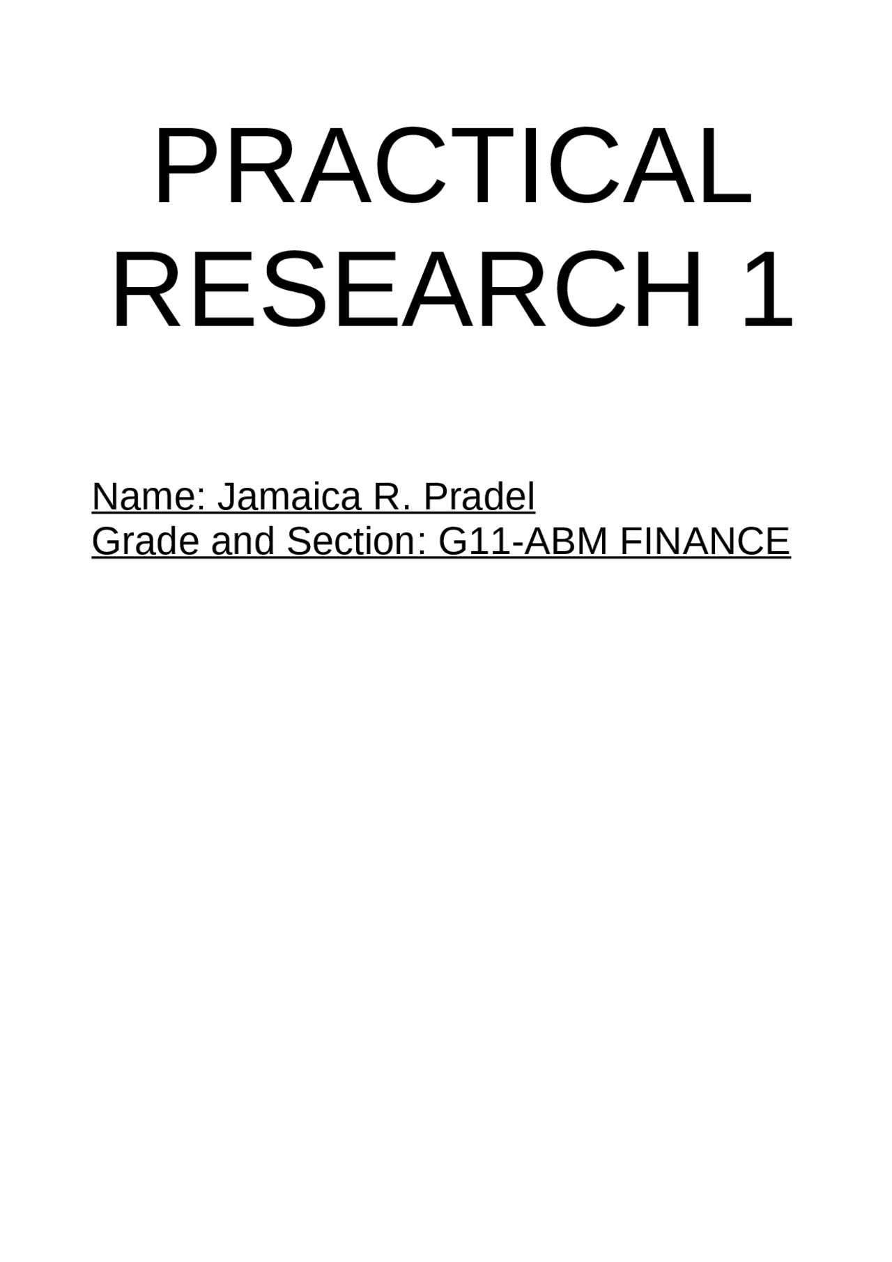 PRACTICAL RESEARCH 1 MODULE 1 - Docsity