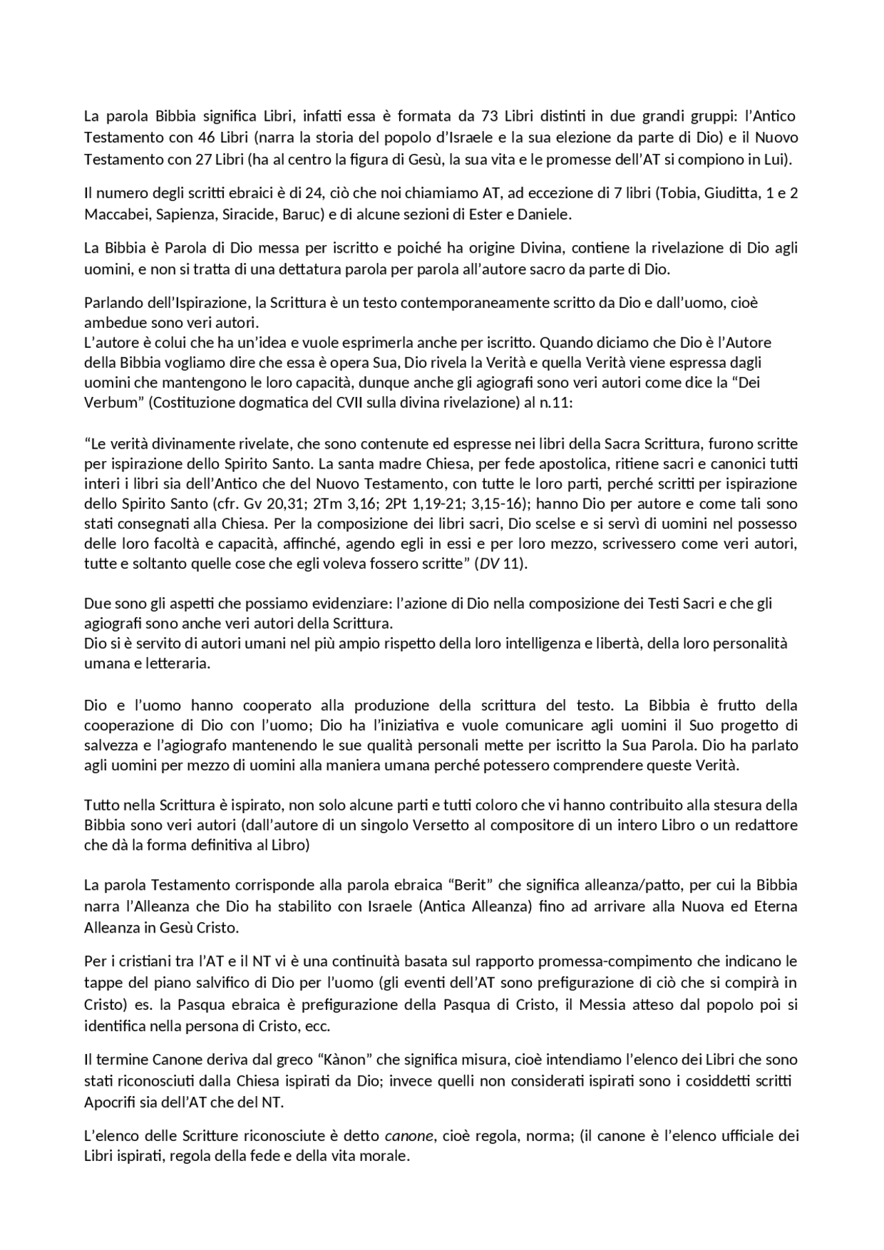 Il Canone biblico ed ebraico - Docsity