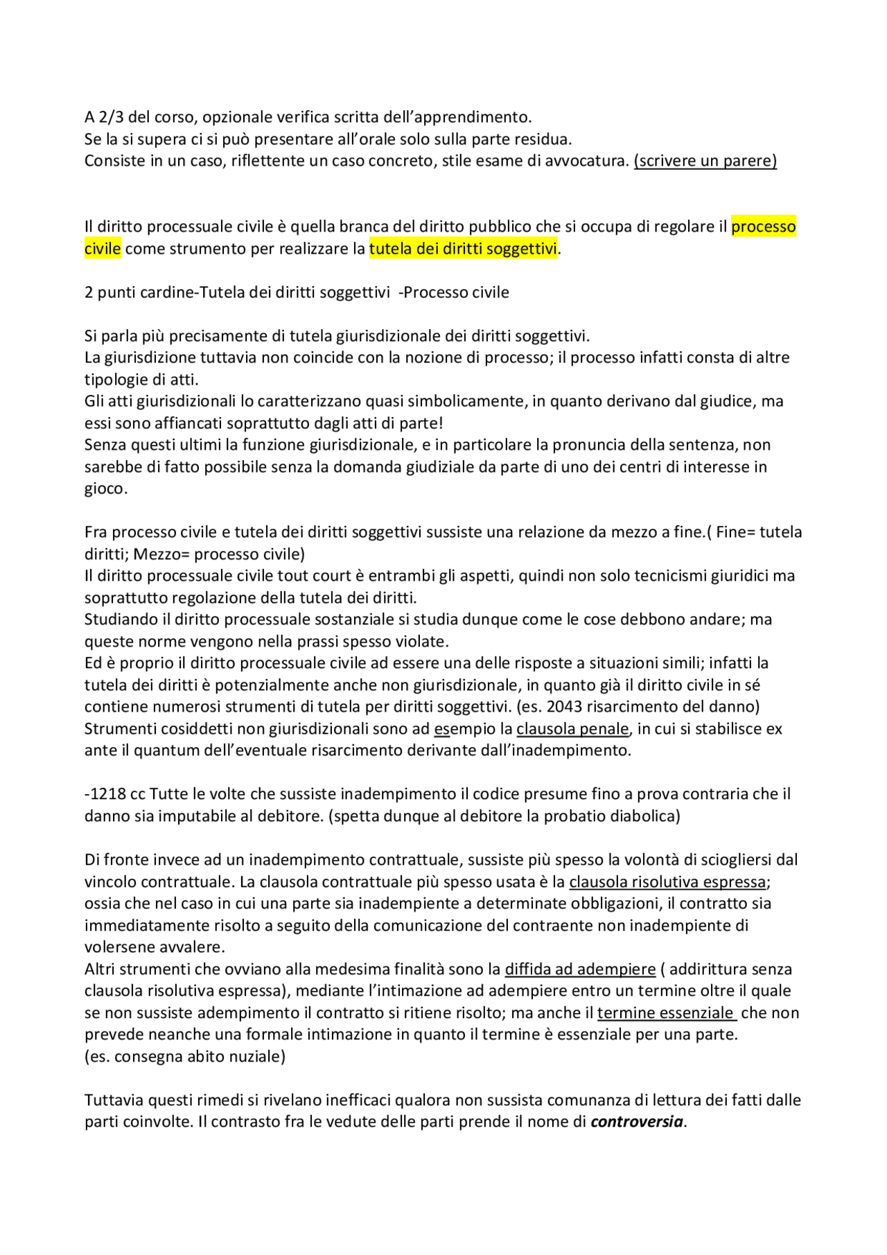 Appunti Di Diritto Processuale Civile Modulo I A202021 50016 Docsity