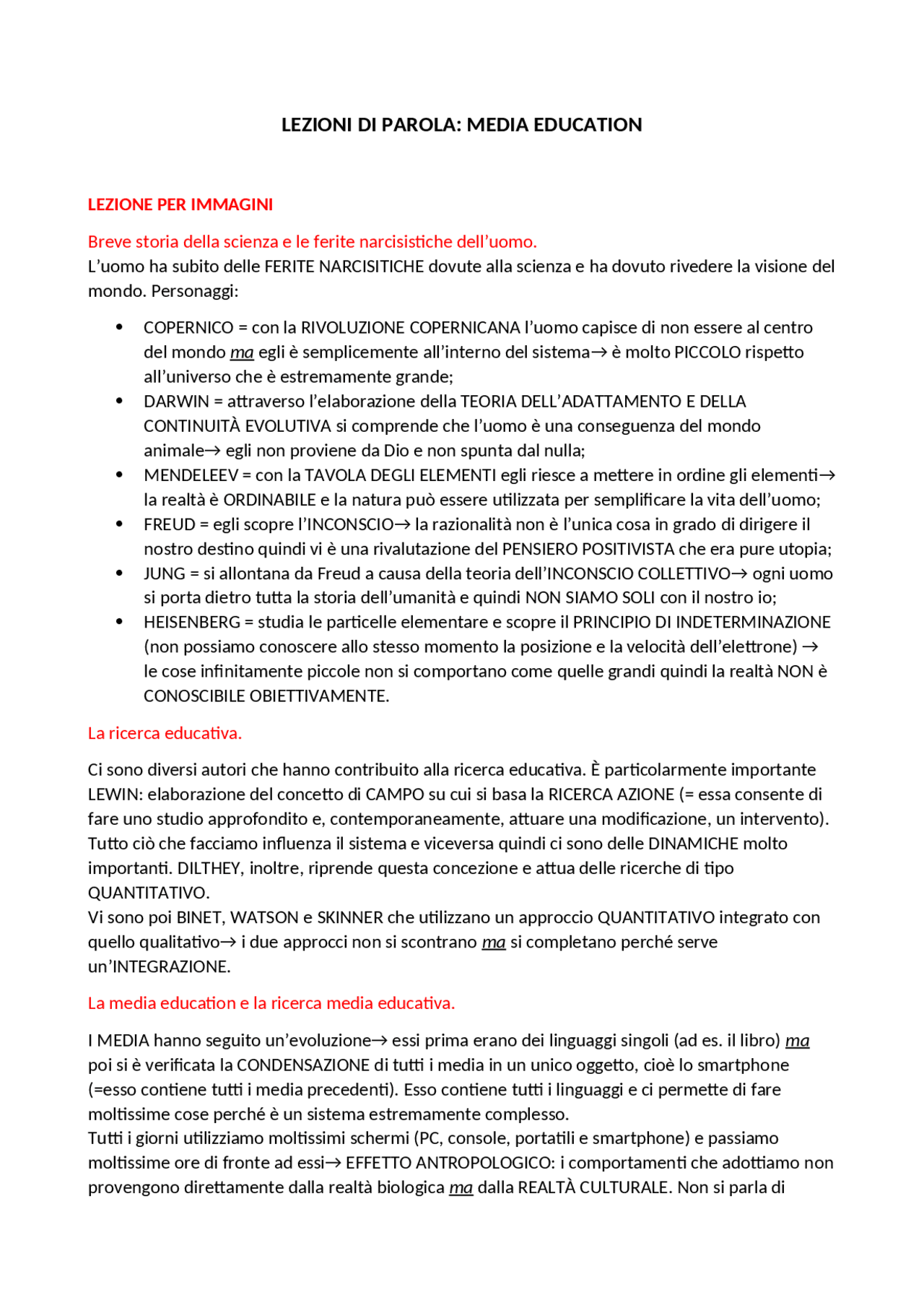 Ricerca Empirica E Media Education Docsity