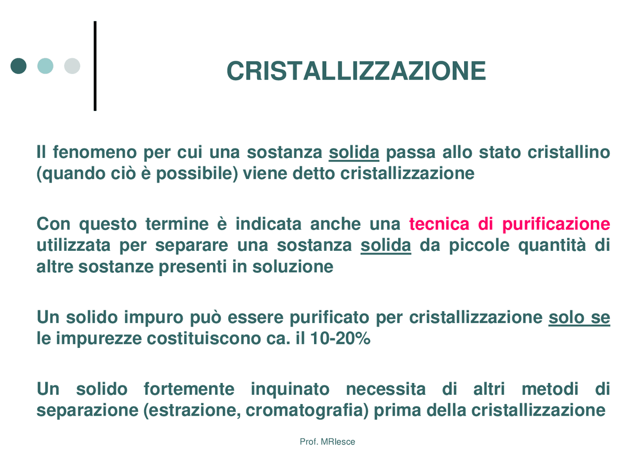 Chimica organica e tecniche separative - Docsity