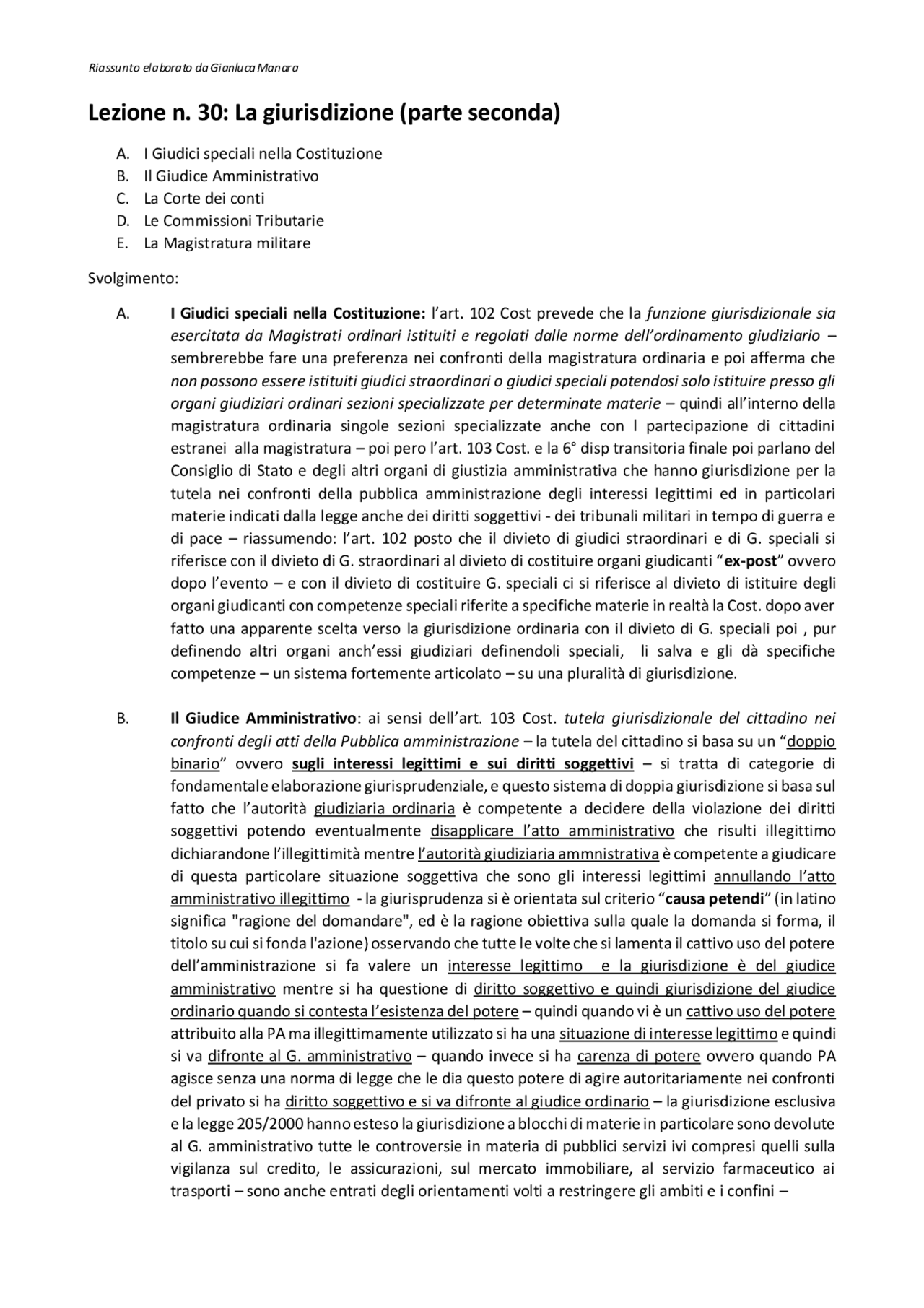 La giurisdizione (seconda parte) - Docsity