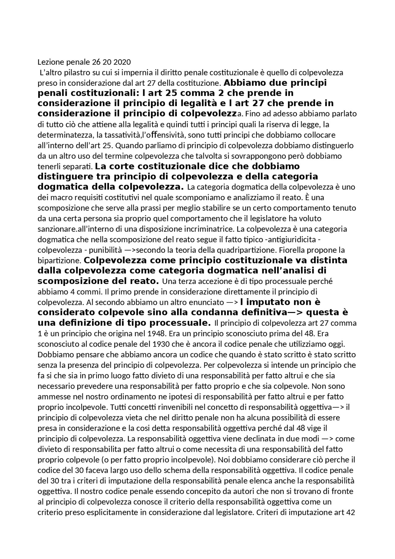 Riassunto Diritto Penale I Docsity