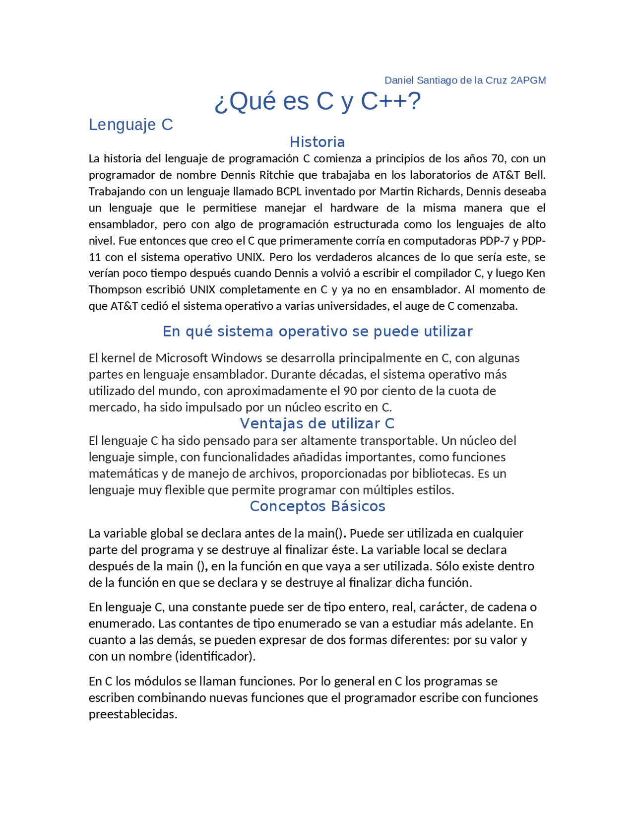 Historia y características de C y C++ | Study notes Materials Physics ...
