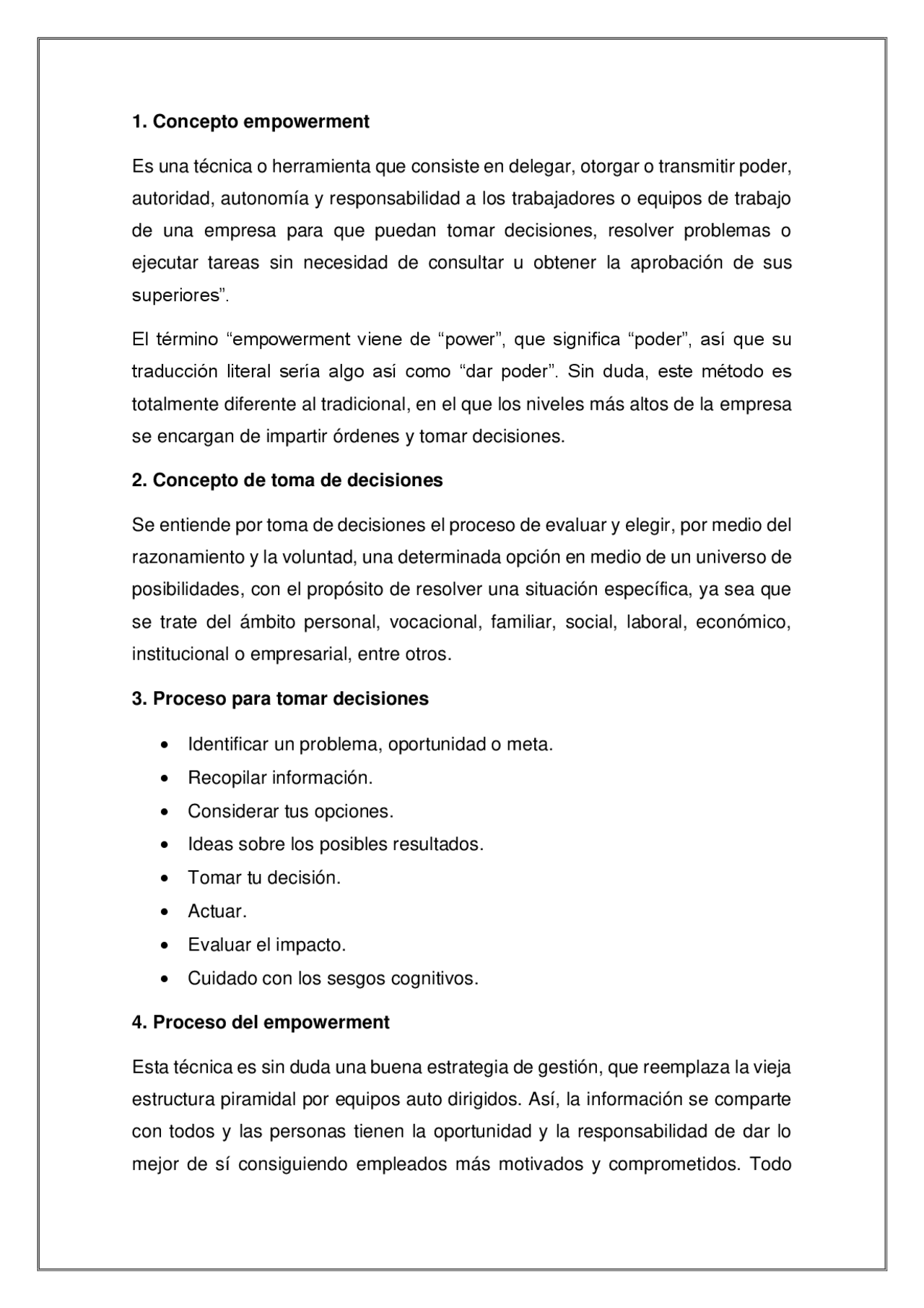 Empowerment De Administracion Docsity