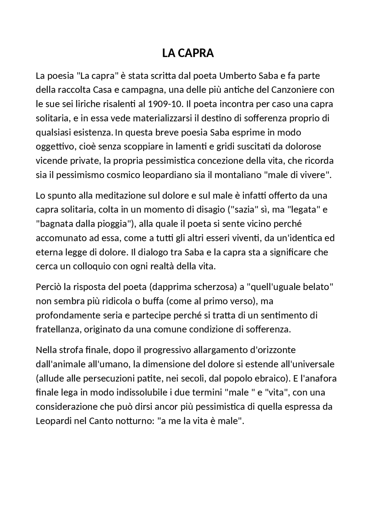 Poesie Saba Docsity